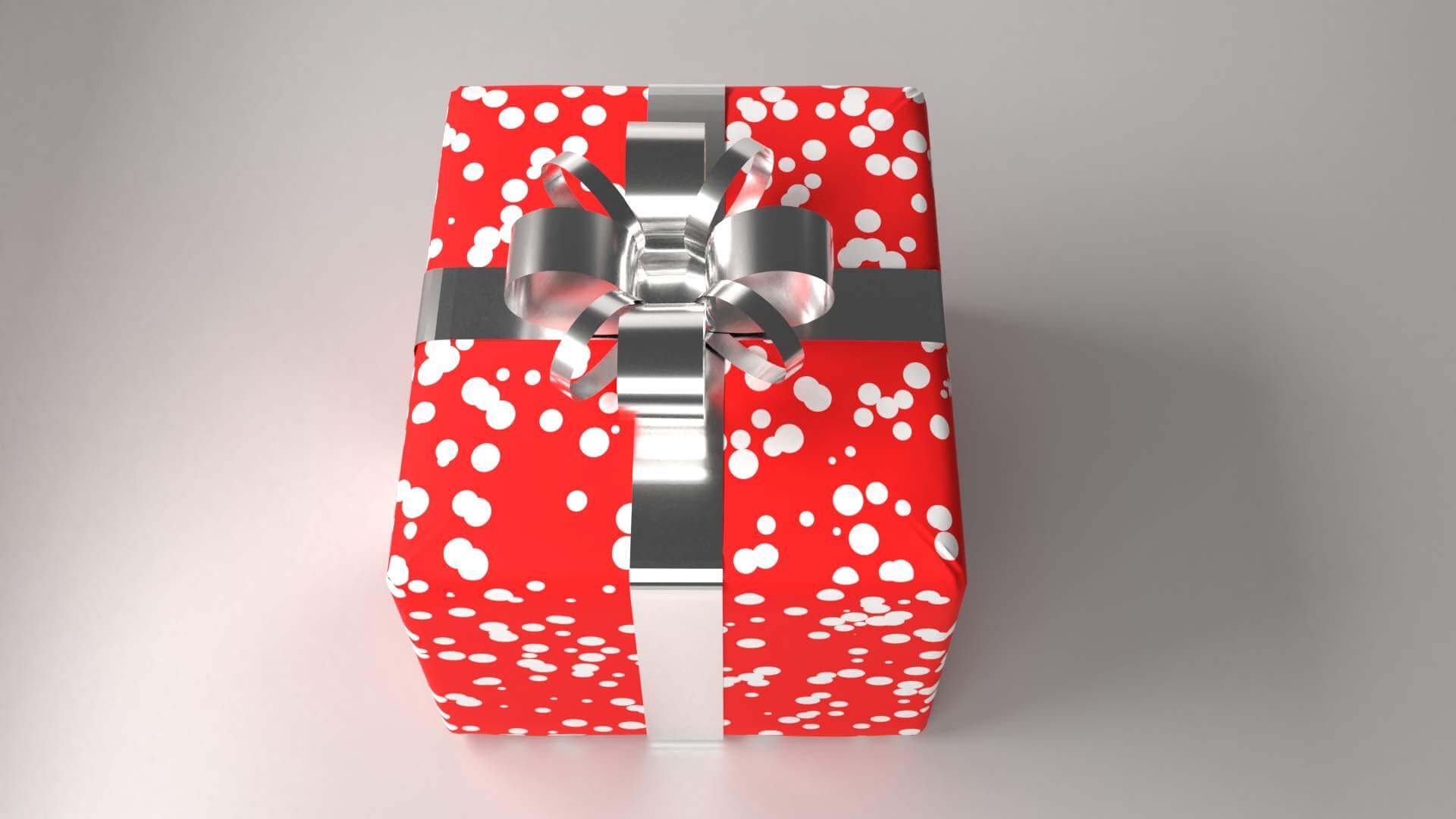 Red Polka Dot Gift Box 10 with Ribbon - 3D Model by unos