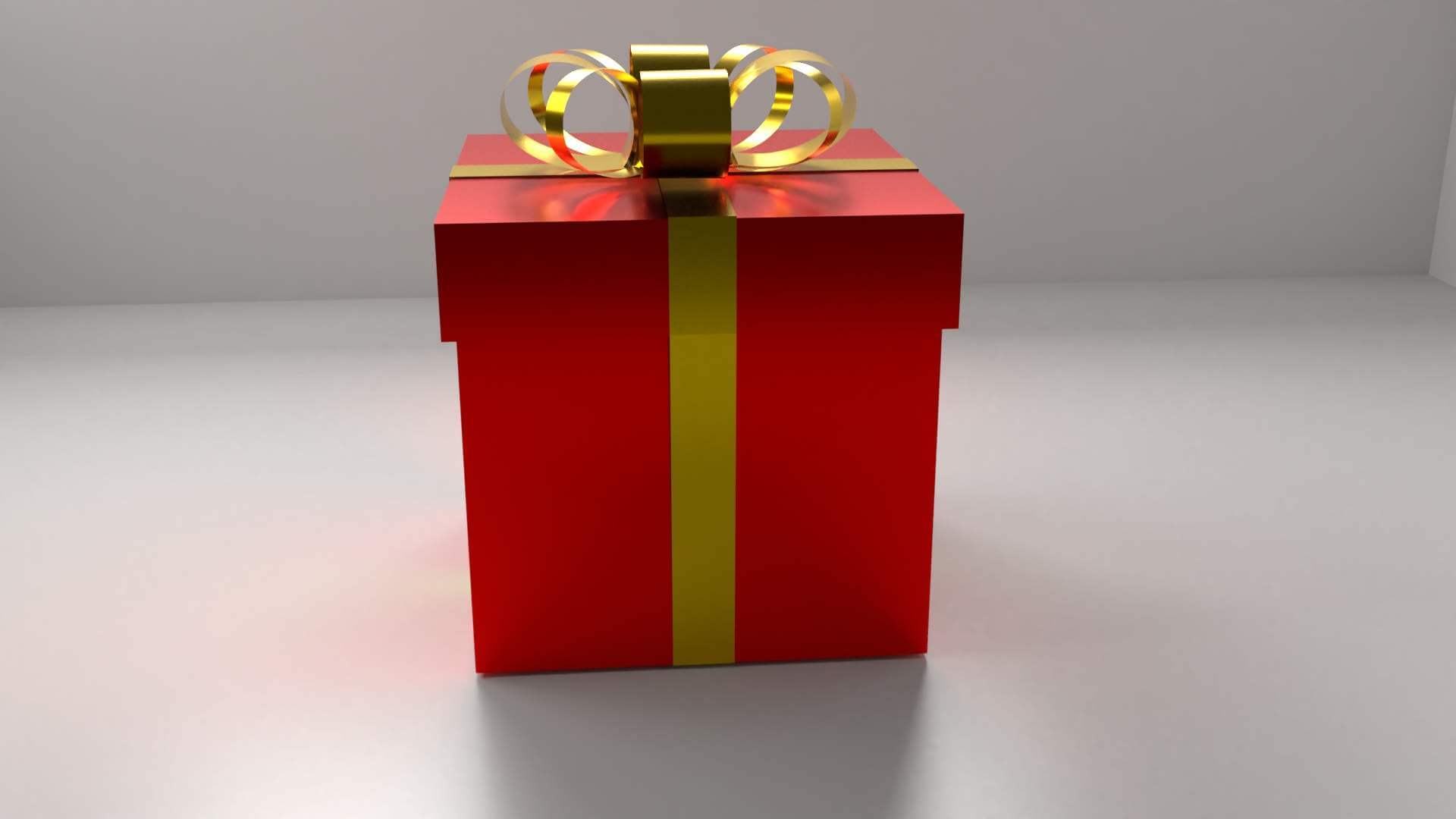 Red Present 2 with Ribbon - 3D Model by unos