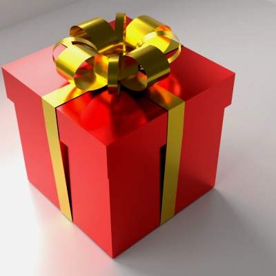 Red Present 2 with Ribbon - 3D Model by unos