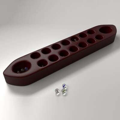 Traditional Congkak with Marbles - 3D Model by unos