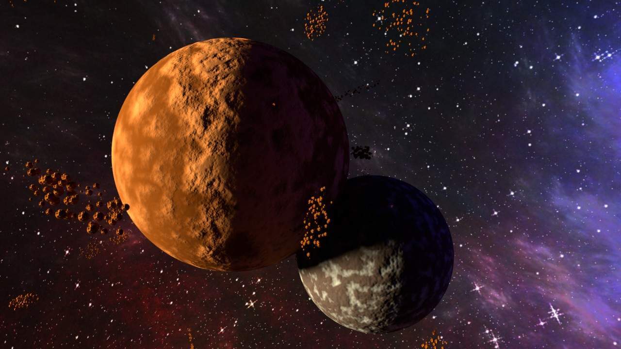 Two Planet Colliding Animation - 3D Model by unos