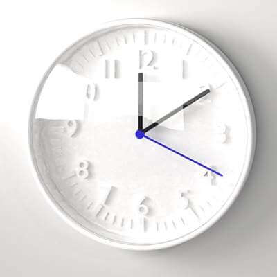 White Clock 1 - 3D Model by unos