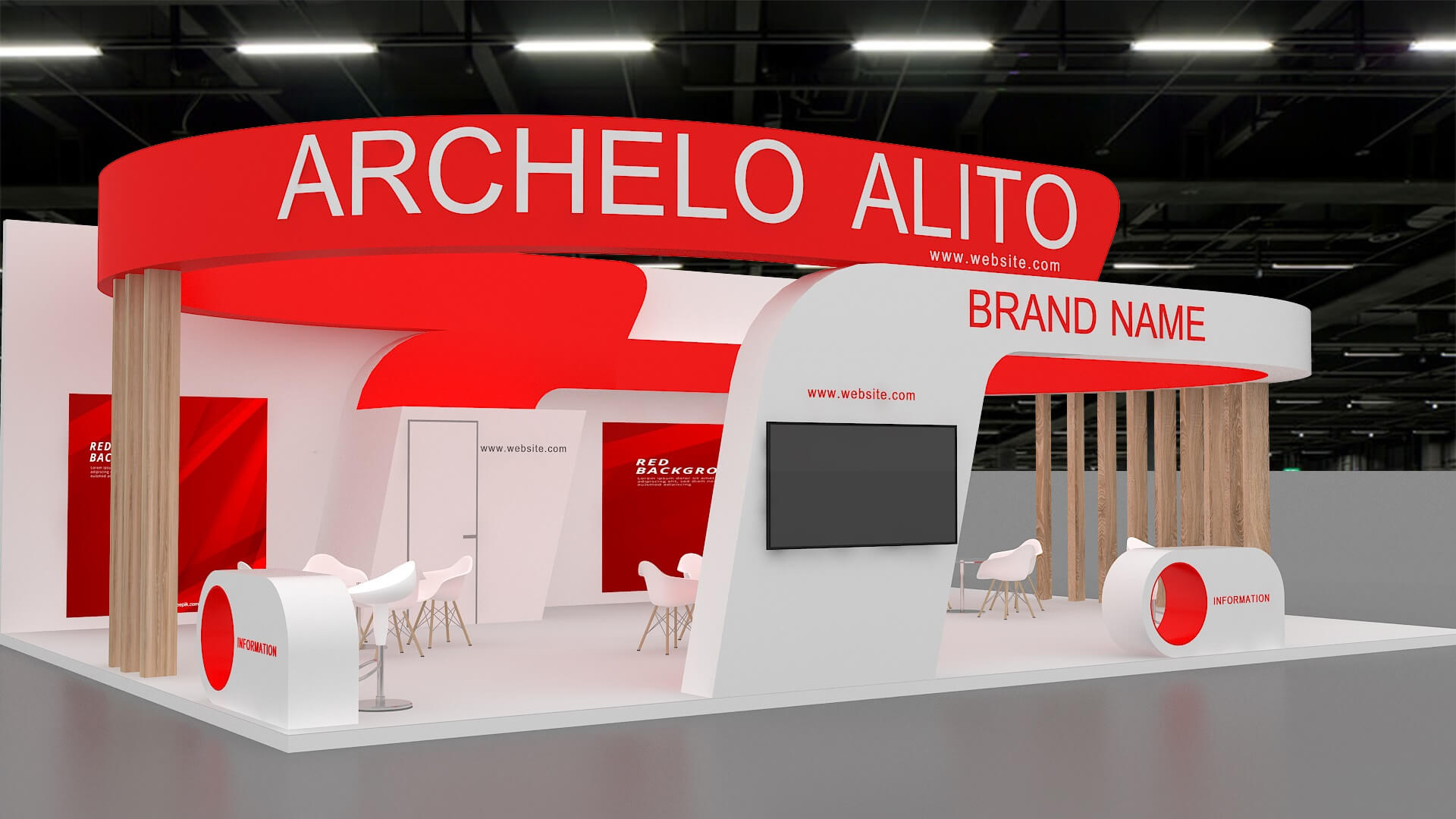 Exhibition Booth Stand 3D Model Trade Show 3d Model by unrealdeveloper