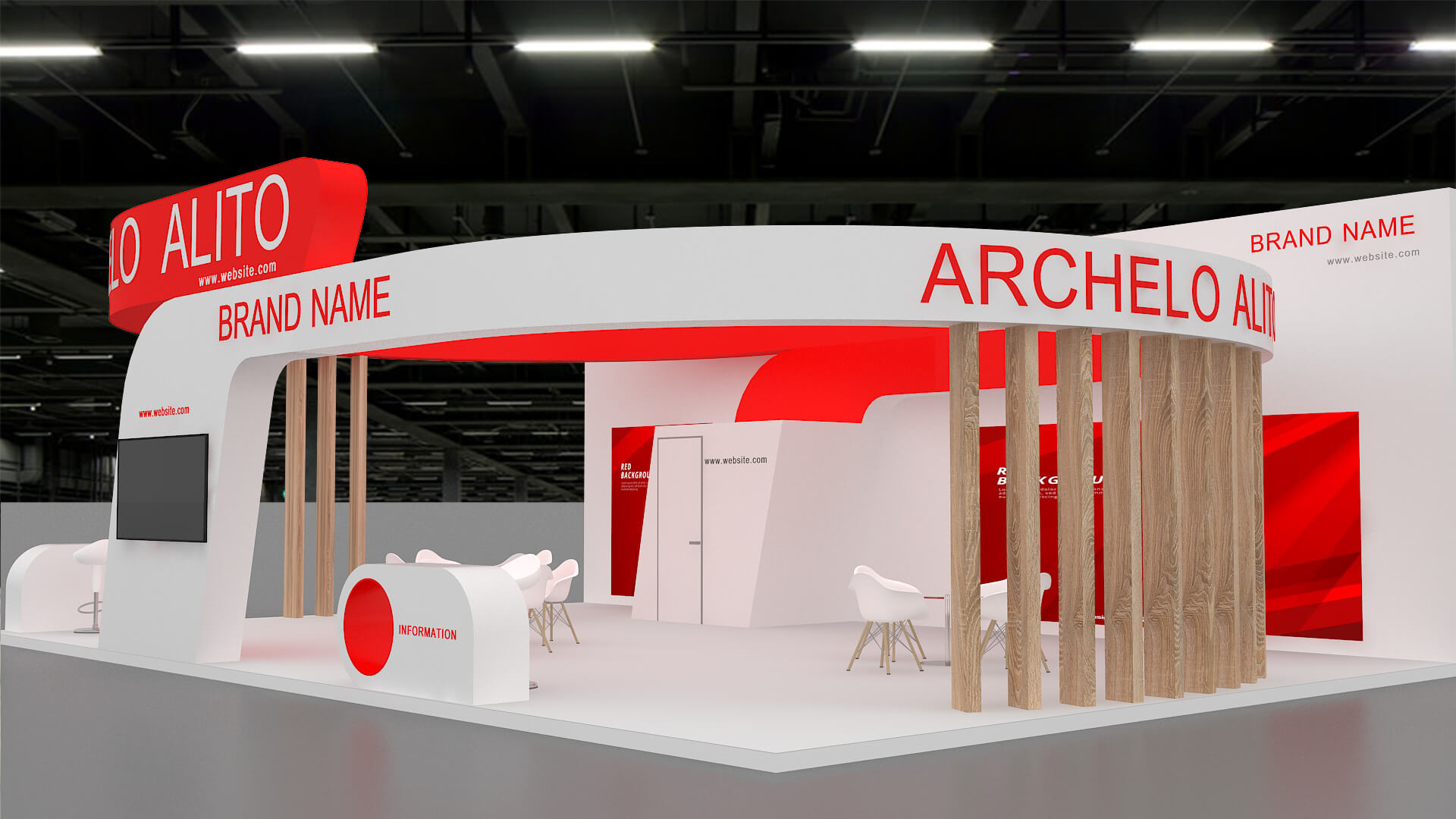 Exhibition Booth Stand 3D Model Trade Show 3d Model by unrealdeveloper