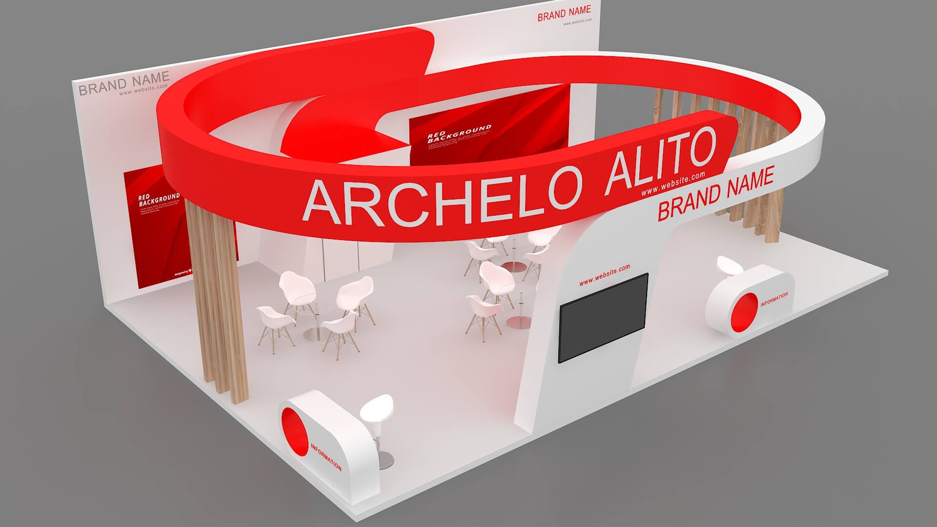 Exhibition Booth Stand 3D Model Trade Show 3d Model by unrealdeveloper