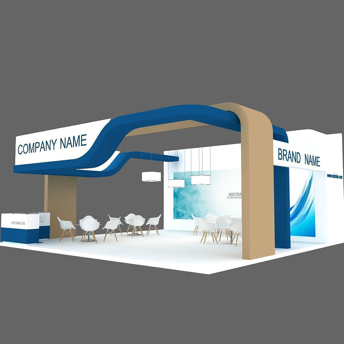 Exhibition Booth Stand 3D Model Trade Show 3D Model by unrealdeveloper