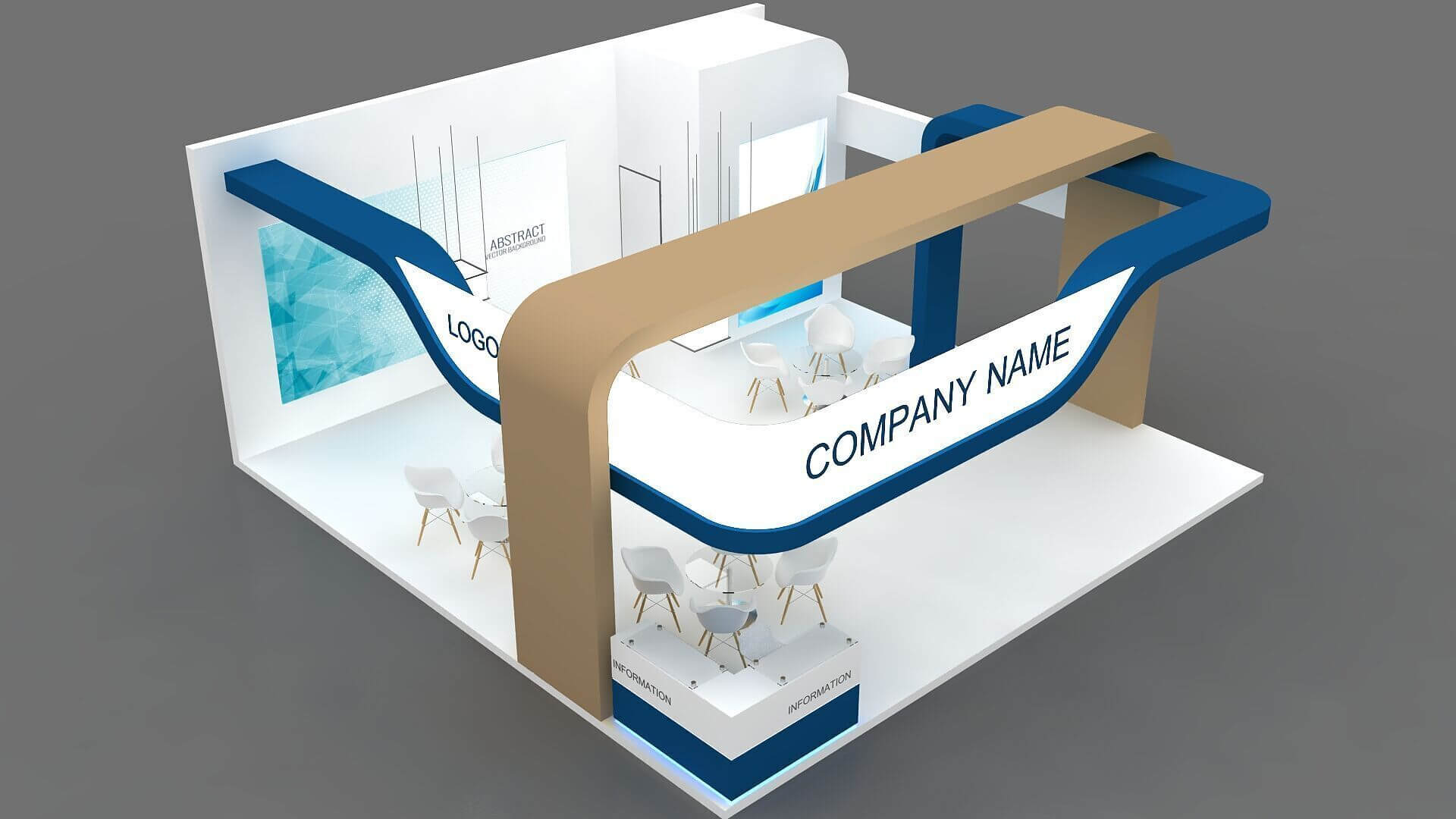Exhibition Booth Stand 3D Model Trade Show 3D Model by unrealdeveloper