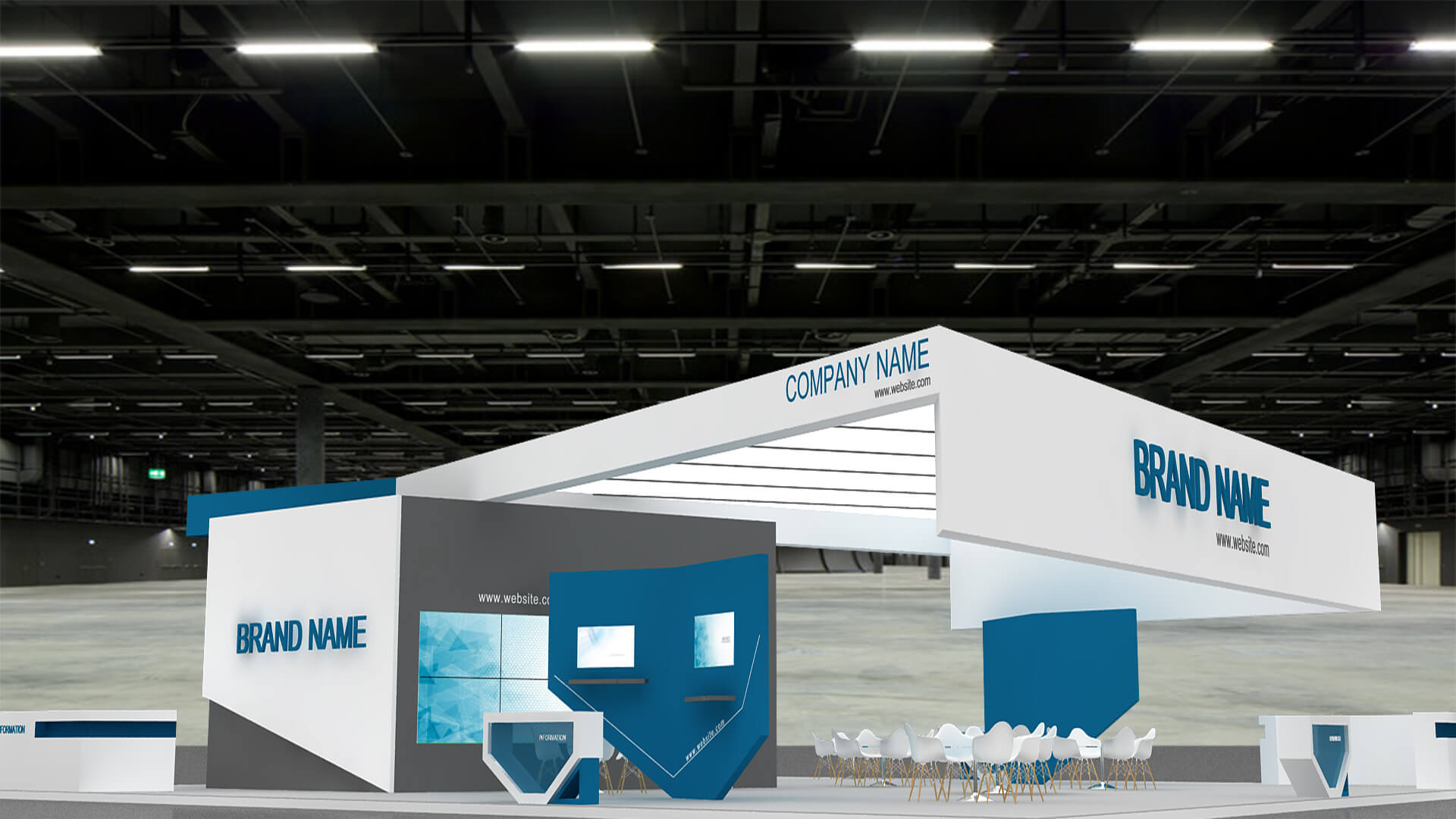 Exhibition Booth Stand 3D Model Trade Show 3D Model by unrealdeveloper