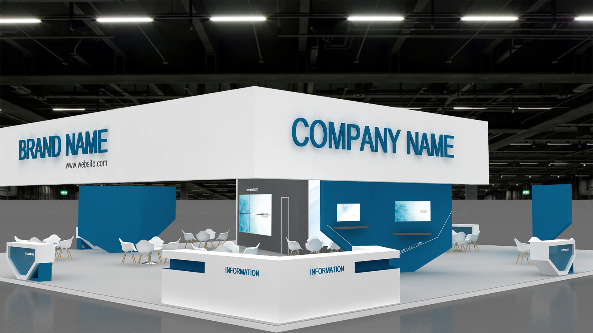 Exhibition Booth Stand 3D Model Trade Show 3D Model by unrealdeveloper