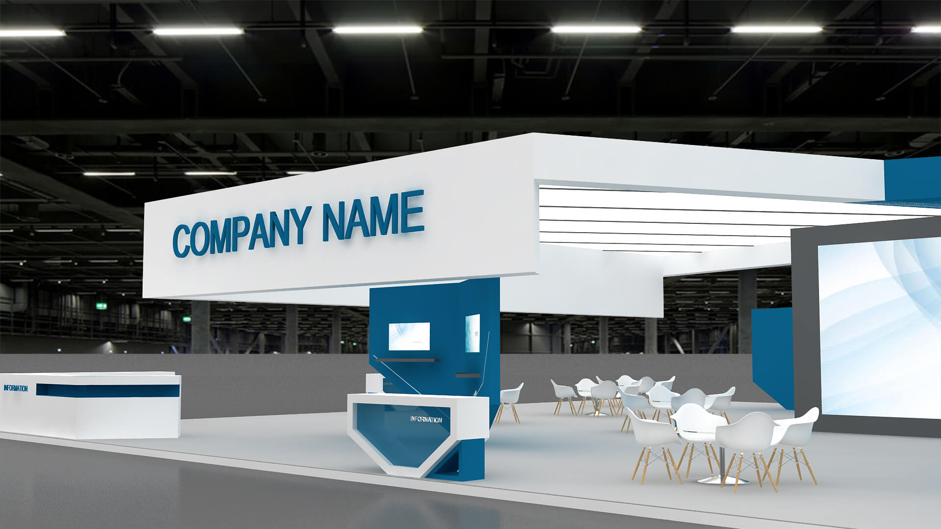 Exhibition Booth Stand 3D Model Trade Show 3D Model by unrealdeveloper