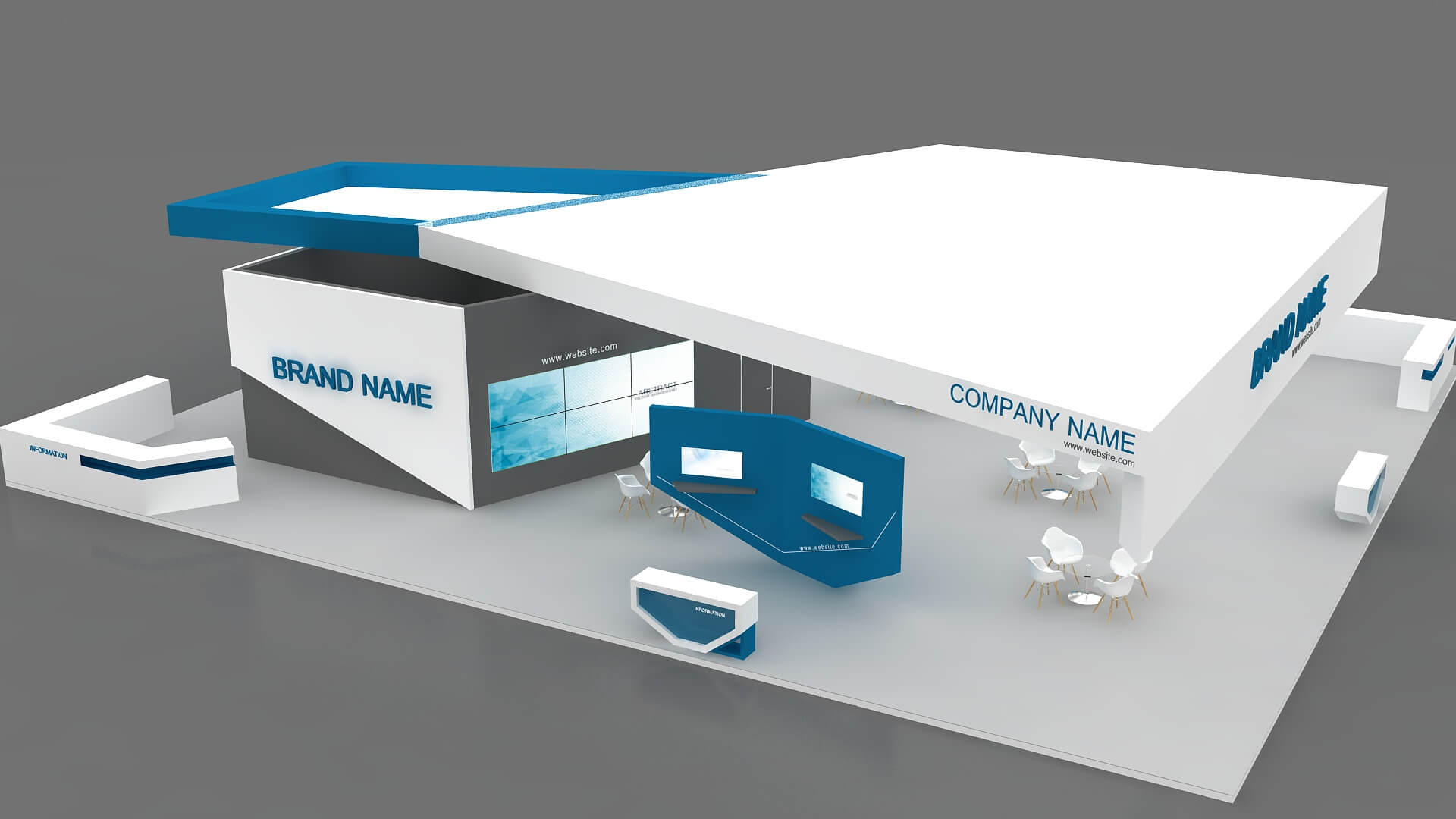 Exhibition Booth Stand 3D Model Trade Show 3D Model by unrealdeveloper