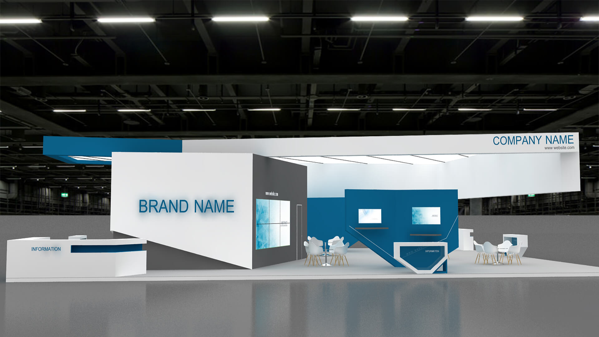 Exhibition Booth Stand 3D Model Trade Show 3D Model by unrealdeveloper