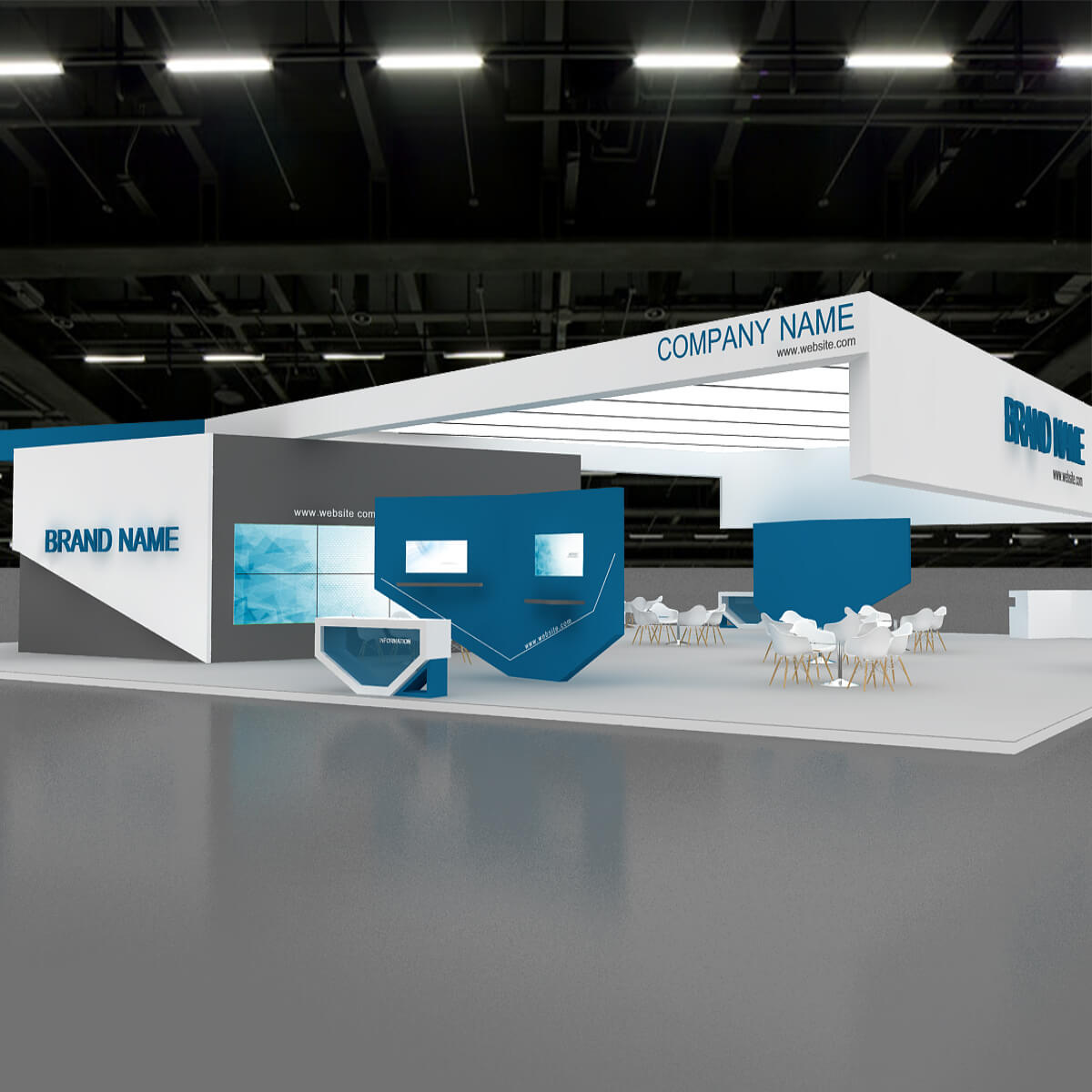 Exhibition Booth Stand 3D Model Trade Show 3D Model by unrealdeveloper
