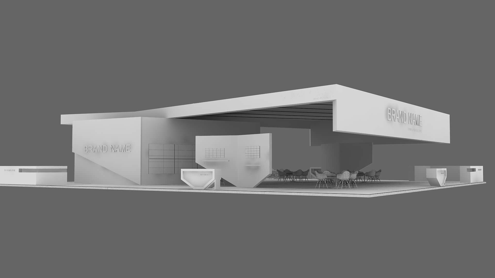 Exhibition Booth Stand 3D Model Trade Show 3D Model by unrealdeveloper