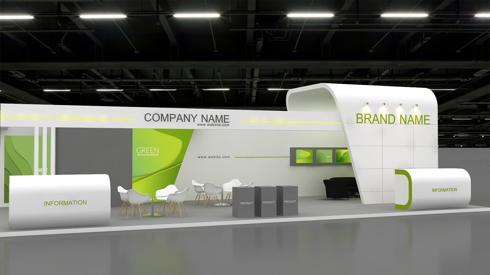 Exhibition Booth Stand 3D Model by unrealdeveloper