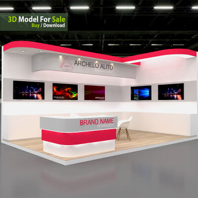 Exhibition Booth Stand 3D Model Trade Show 3D Model by unrealdeveloper