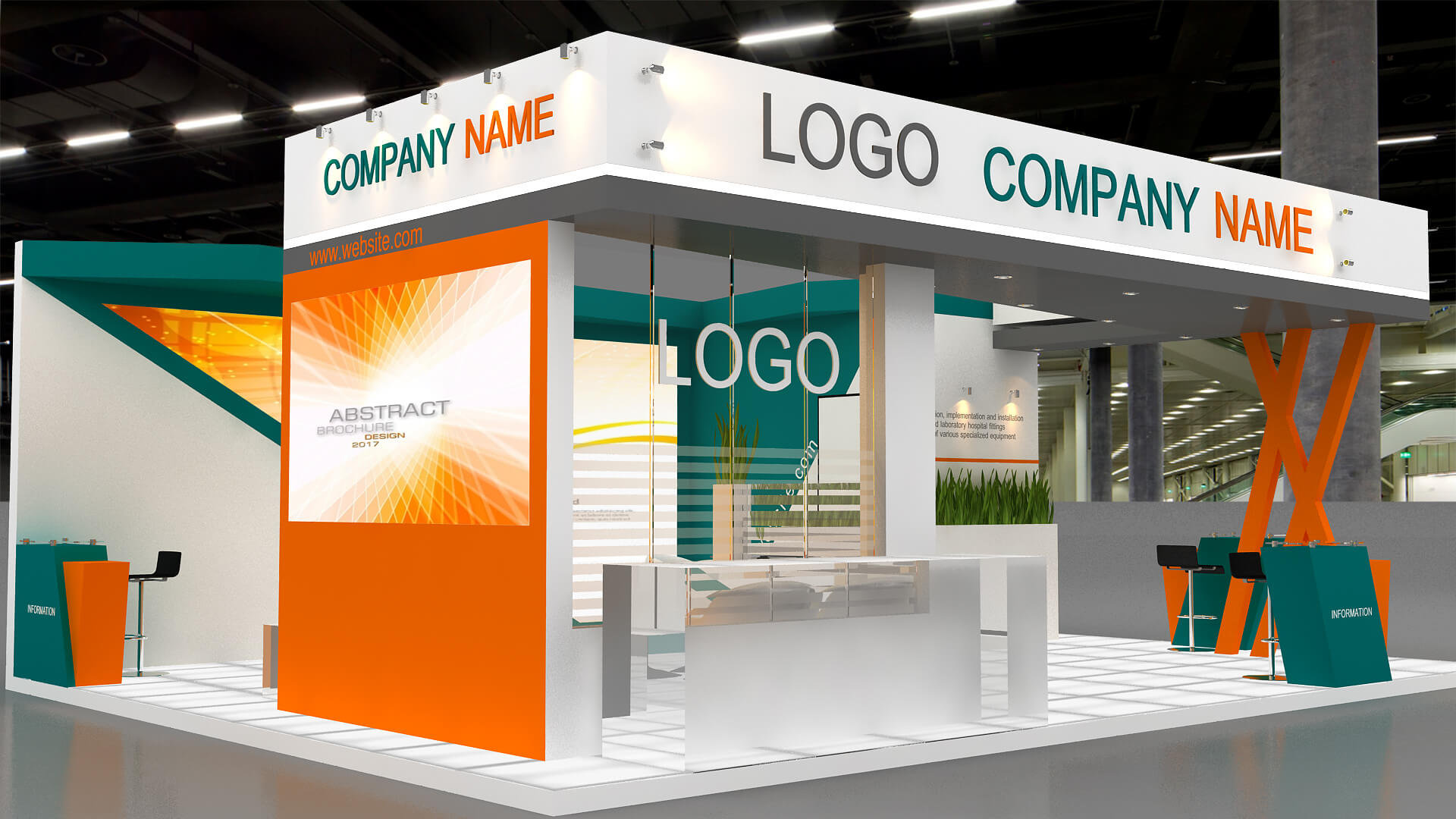 Exhibition Booth Stand 3D Model Trade Show 3D Model by unrealdeveloper