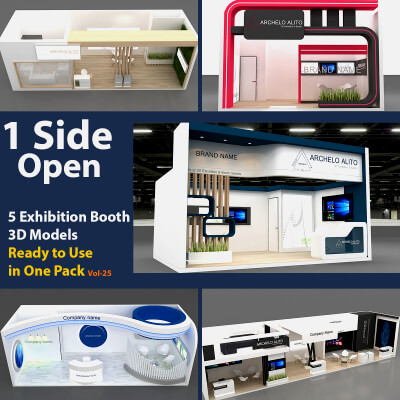 Collection25-1 Side exhibition booth 3D Model by unrealdeveloper