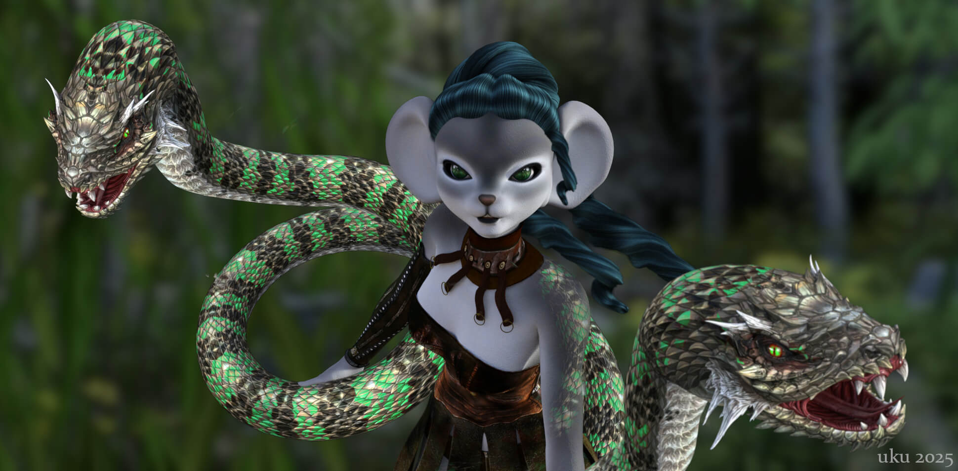 Boa 3D Render, Digital Art by uqotus