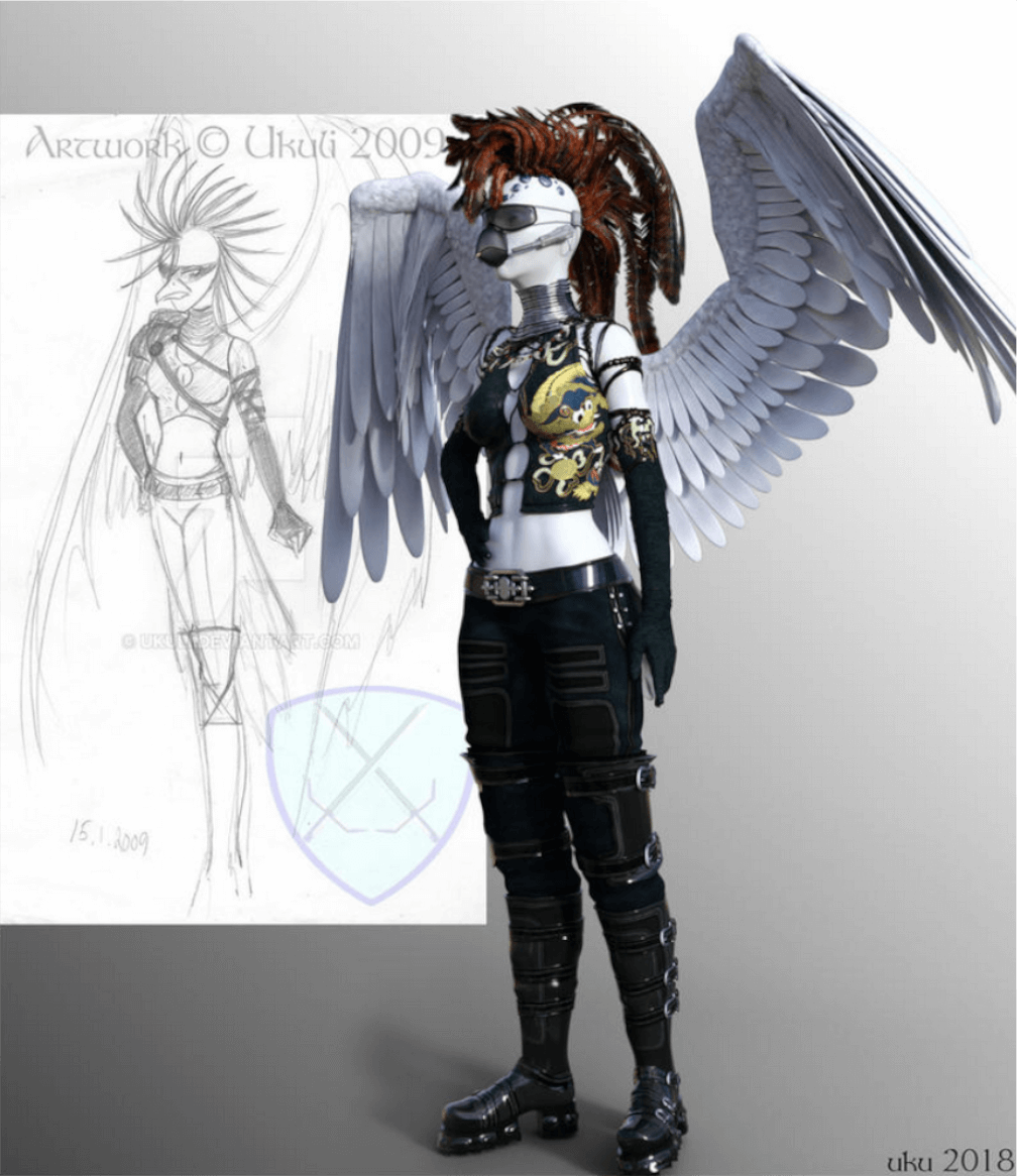 Lady Stormwarning 3D Render, Digital Art by uqotus