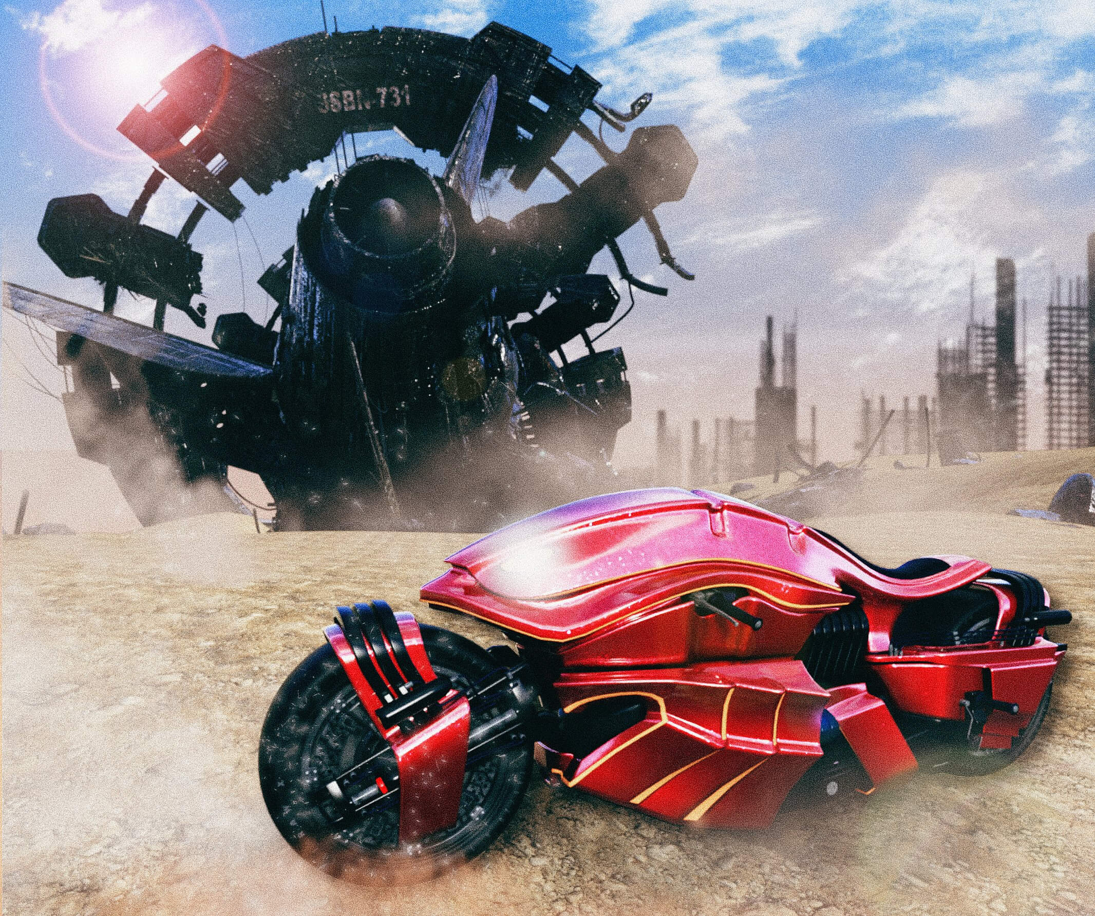 Red Devil Desert 3D Render, Digital Art by uqotus