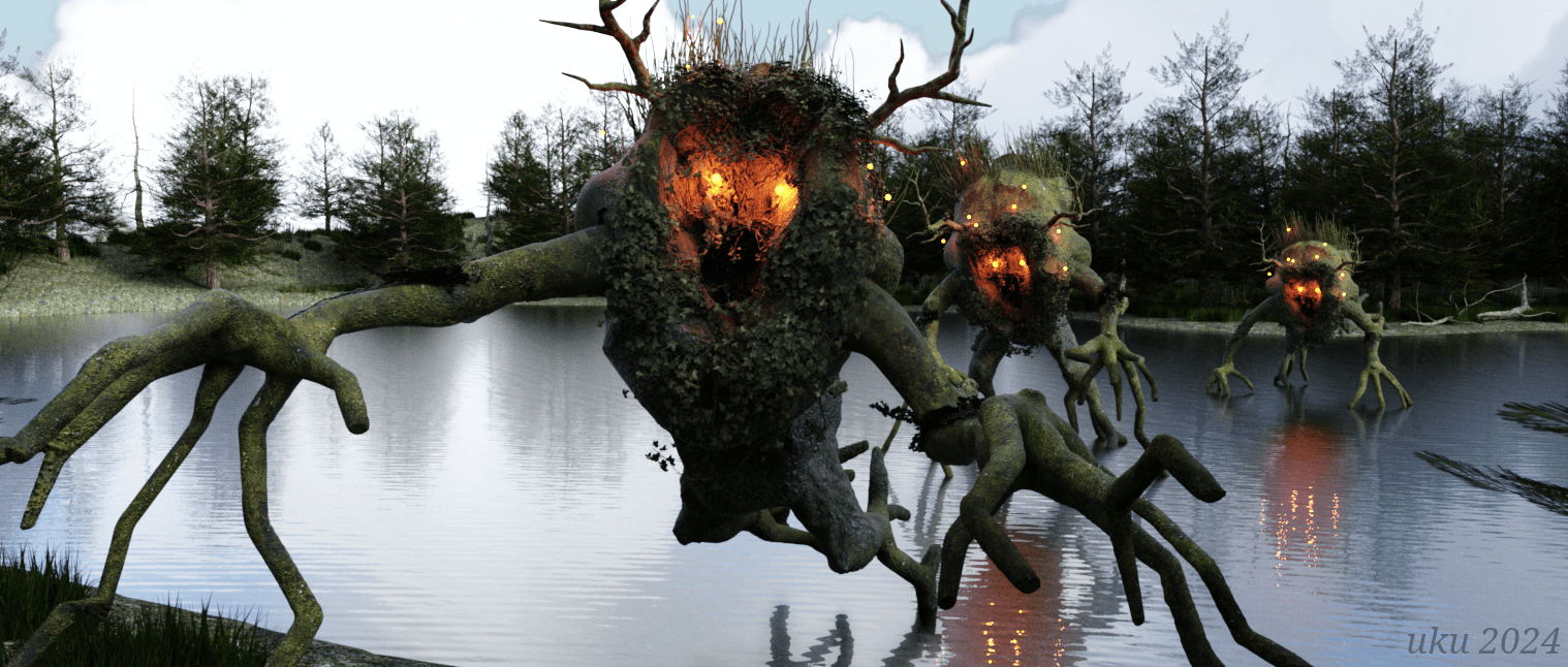 Sticks and stones 3D Render, Digital Art by uqotus