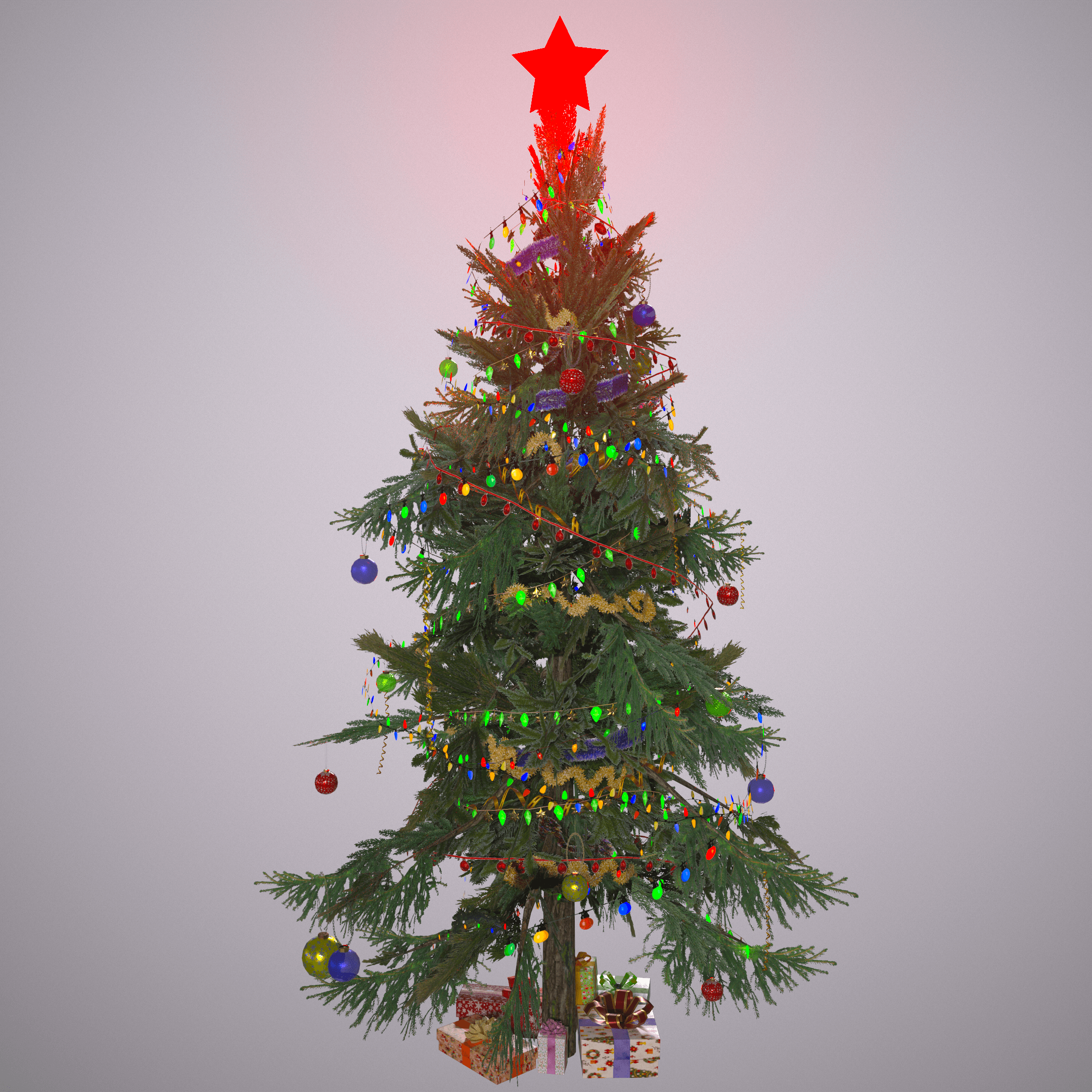 Christmas tree 3D Render, Digital Art by Uragan27