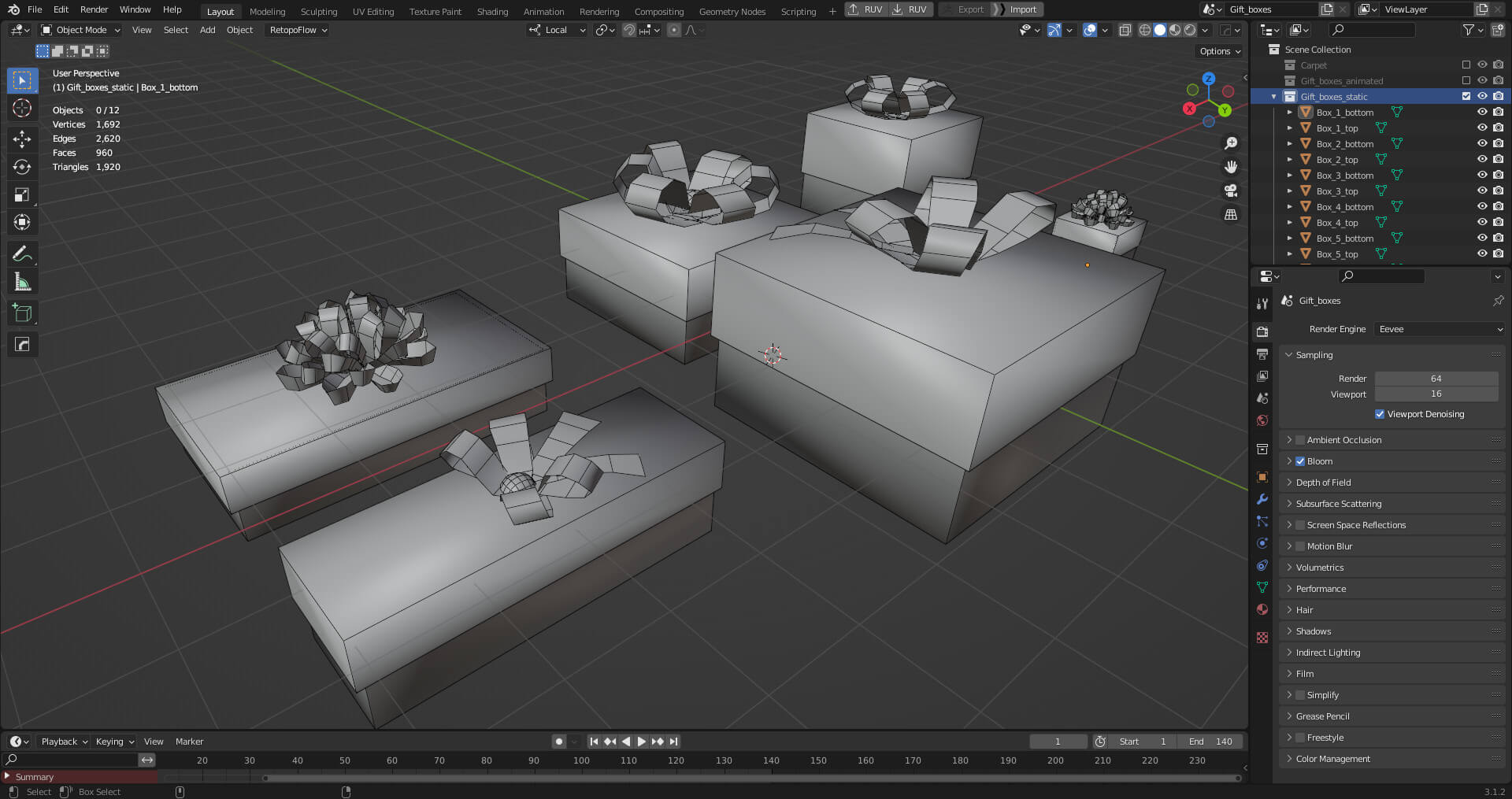 Gift Boxes - 3D Model by Uragan27