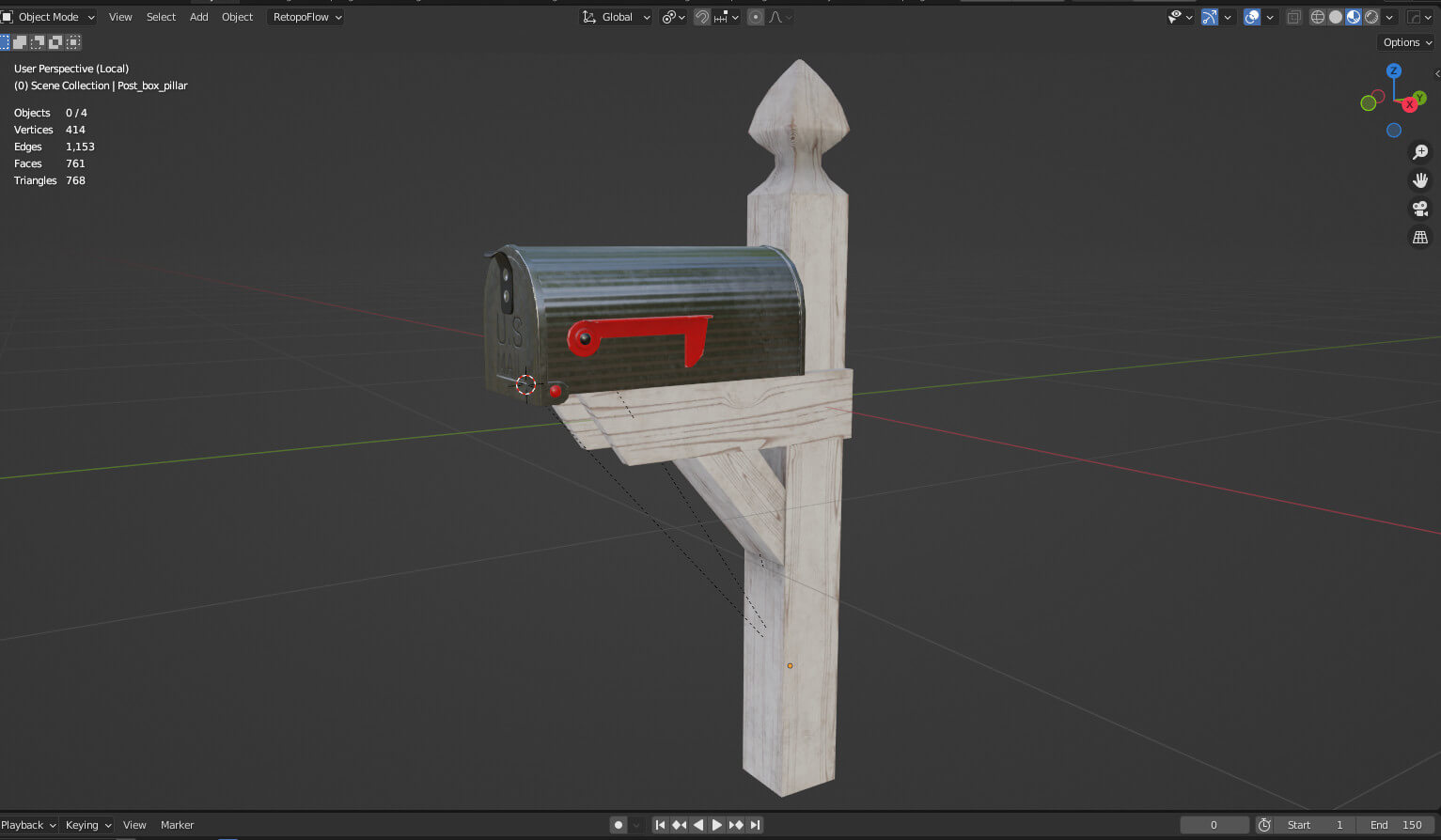 Post Box - 3D Model by Uragan27