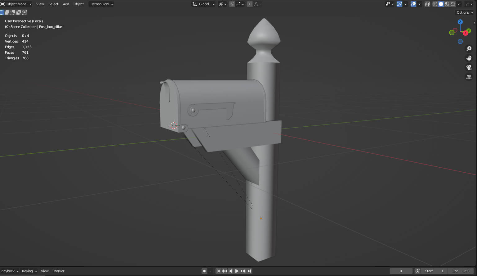 Post Box - 3D Model by Uragan27
