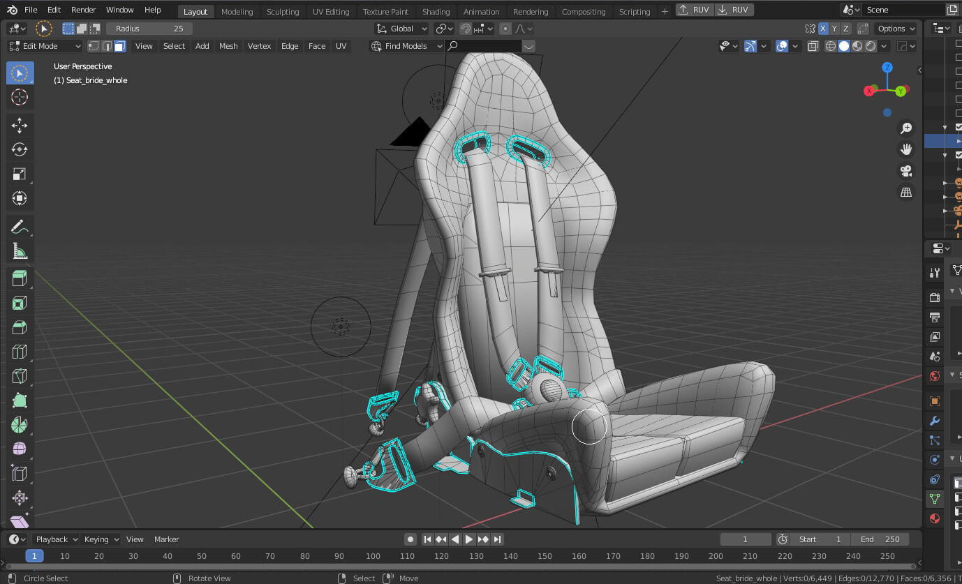 Sport Seat Bride - 3D Model by Uragan27