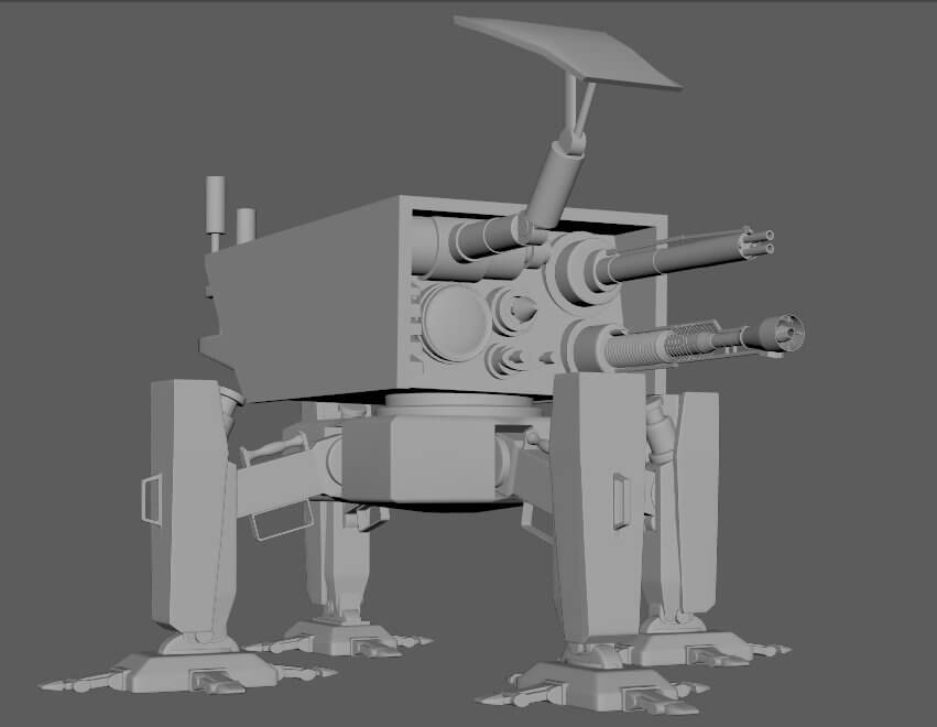 Mech Droid - 3D Model by UrielFeitosa
