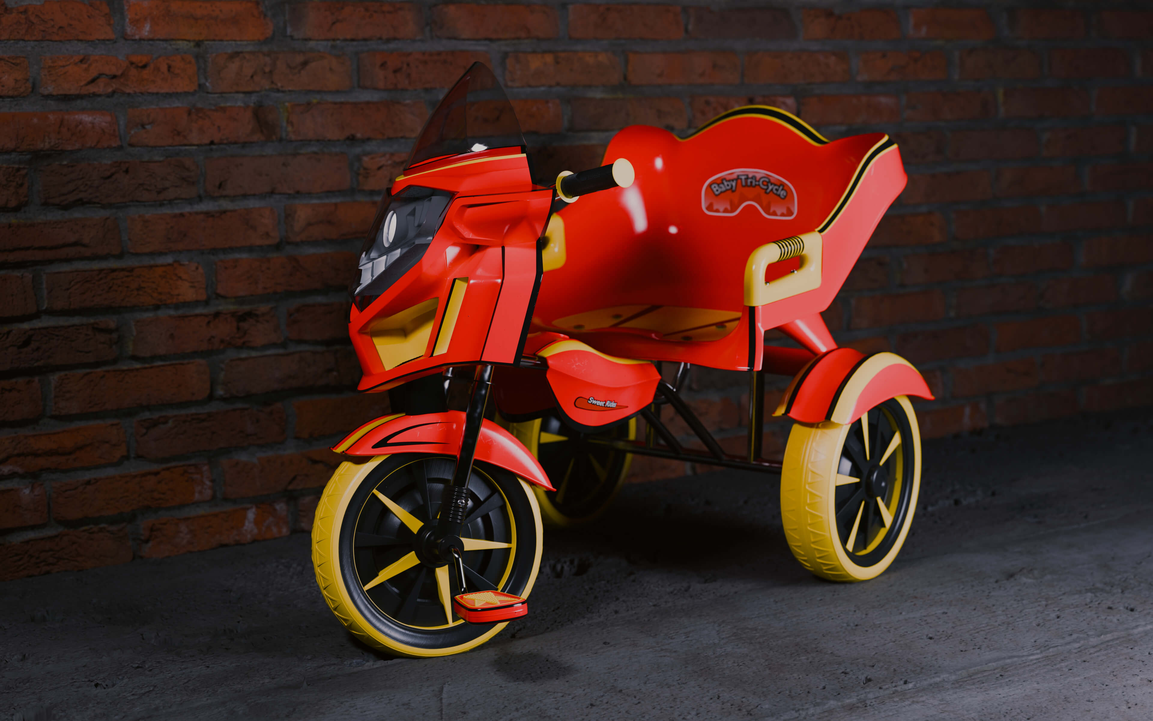 Baby Tri-Cycle 3D Model by Usama_Mughal