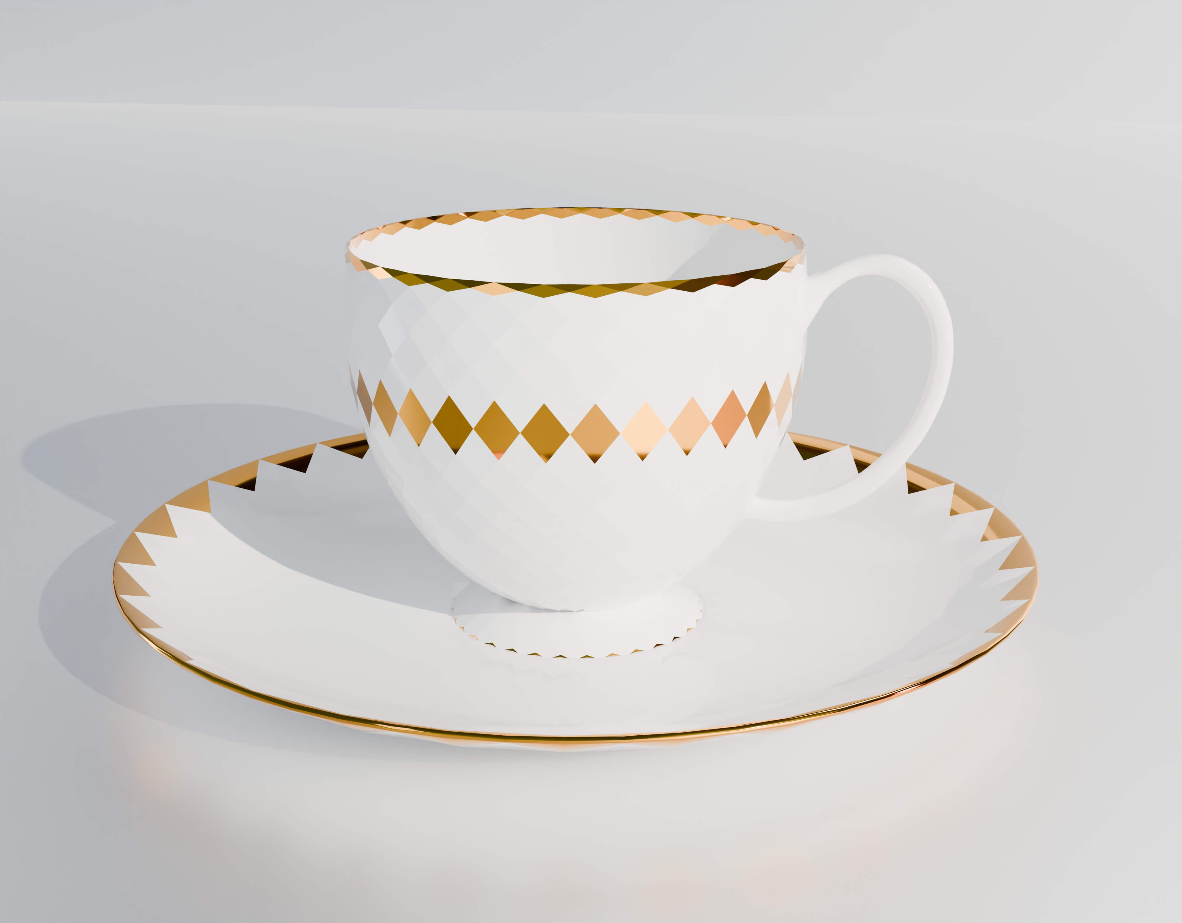 Cups of Tea With Plates - 3D Model by Usama_Mughal