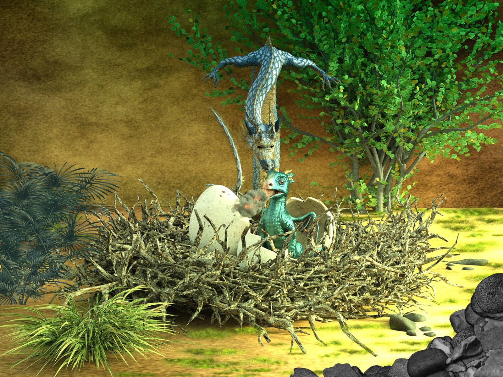 Easter Dragon 3D Render | RenderHub Gallery