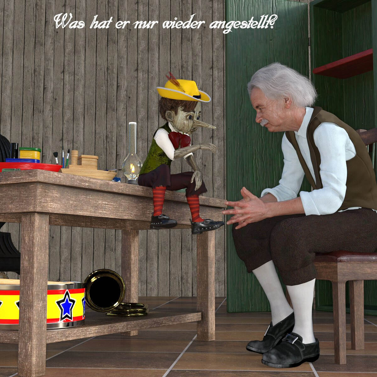 pinocchio 3D Render, Digital Art by utahexchen