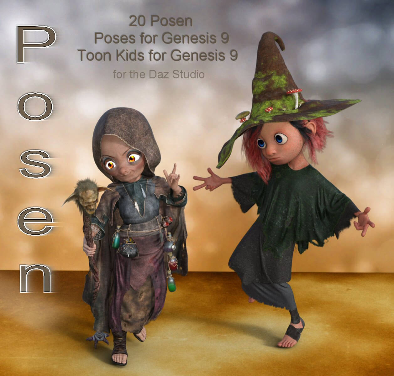 Toon Kids for Genesis 9 Posen - Daz Content by utahexchen