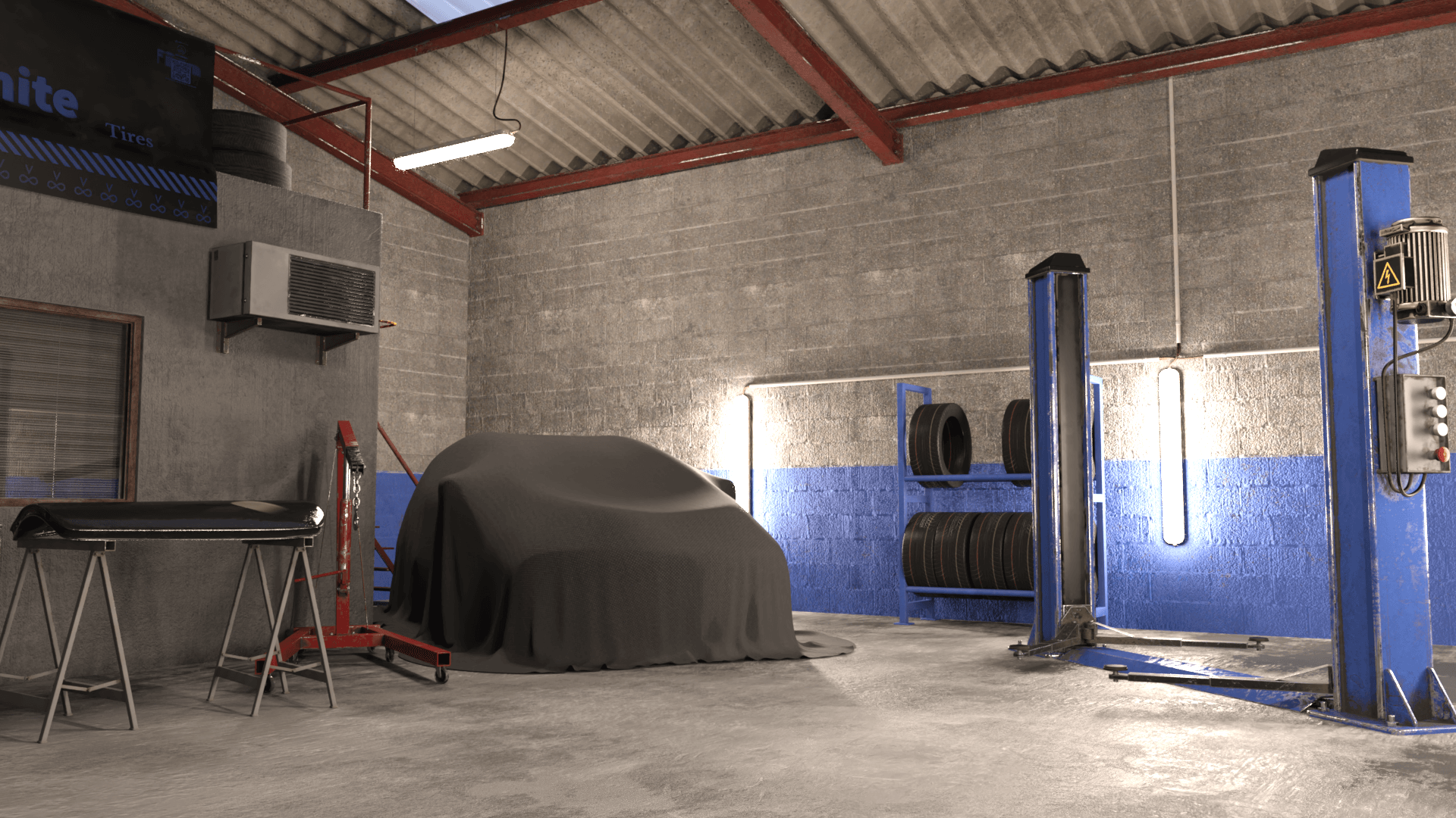 Infinite Garage 3D Render, Digital Art by V8Infinite