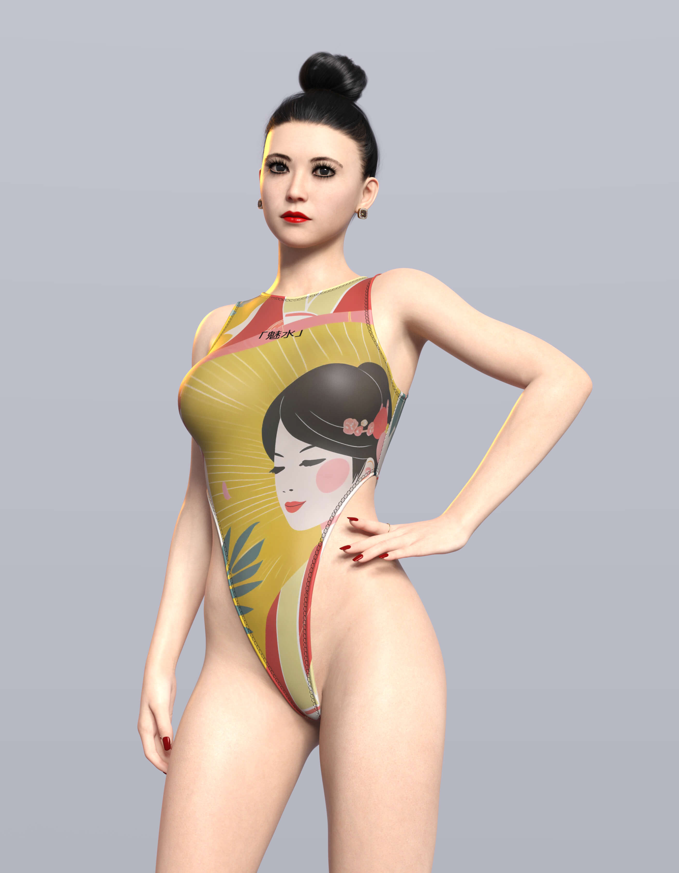 Japanese Swimsuit Textures Extension 3D Render by V8Infinite