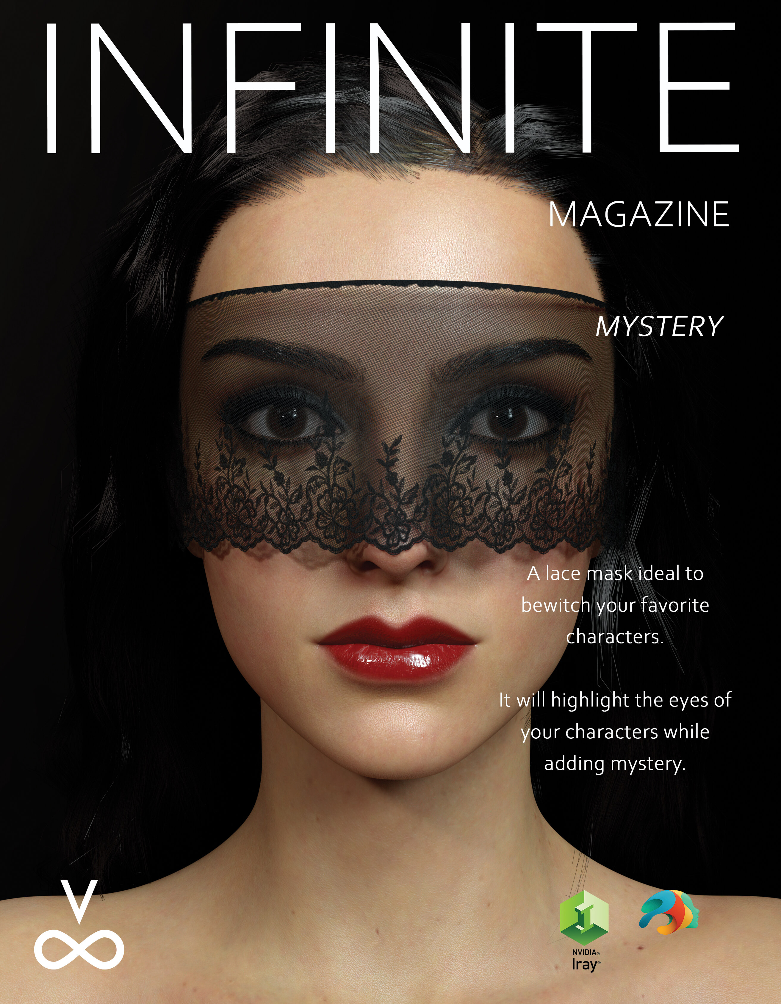 Veil Mask for Genesis 8F and 8.1F - Daz Content by V8Infinite