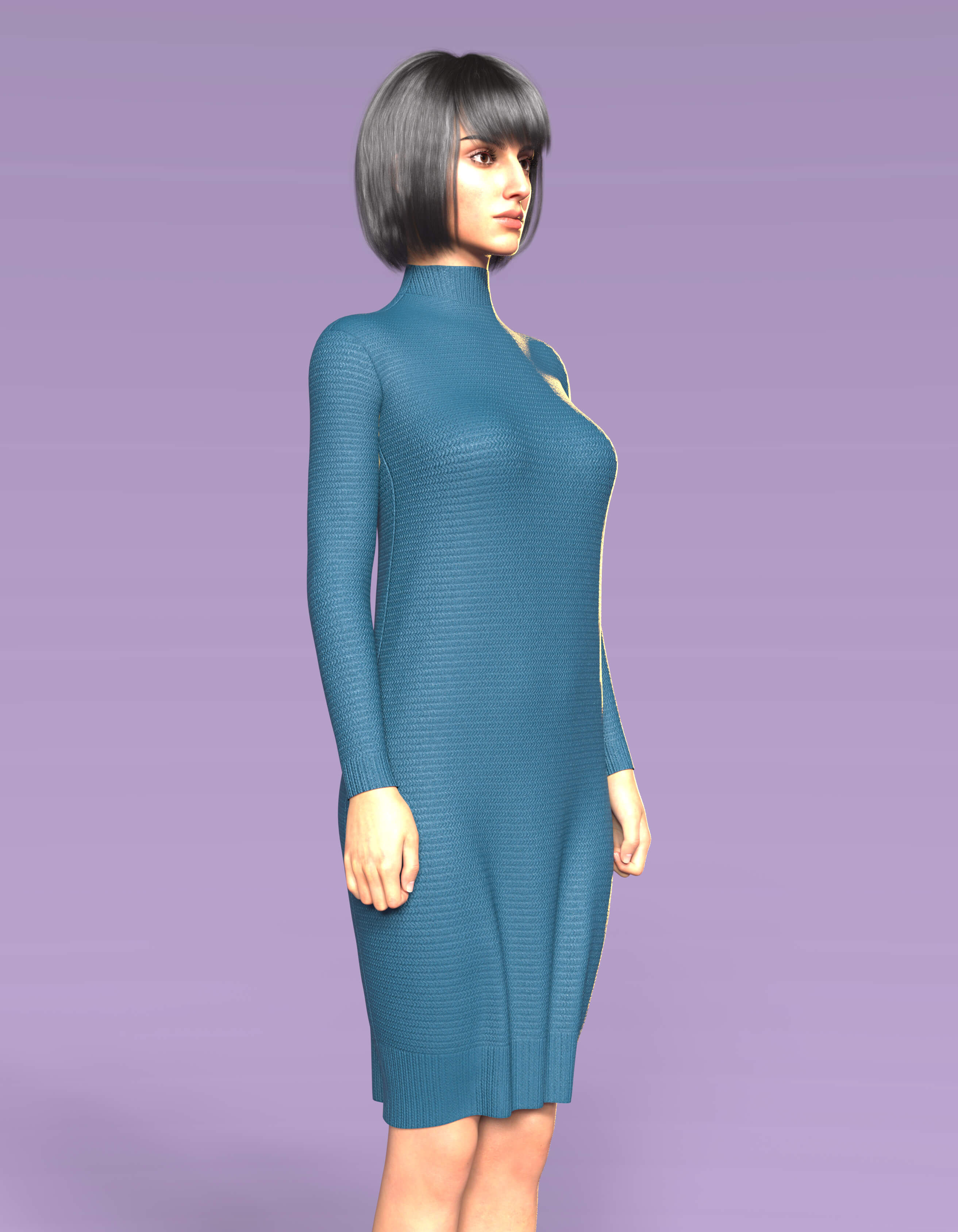 Wool Dress D-Force for G8F and G8.1F Daz Content by V8Infinite