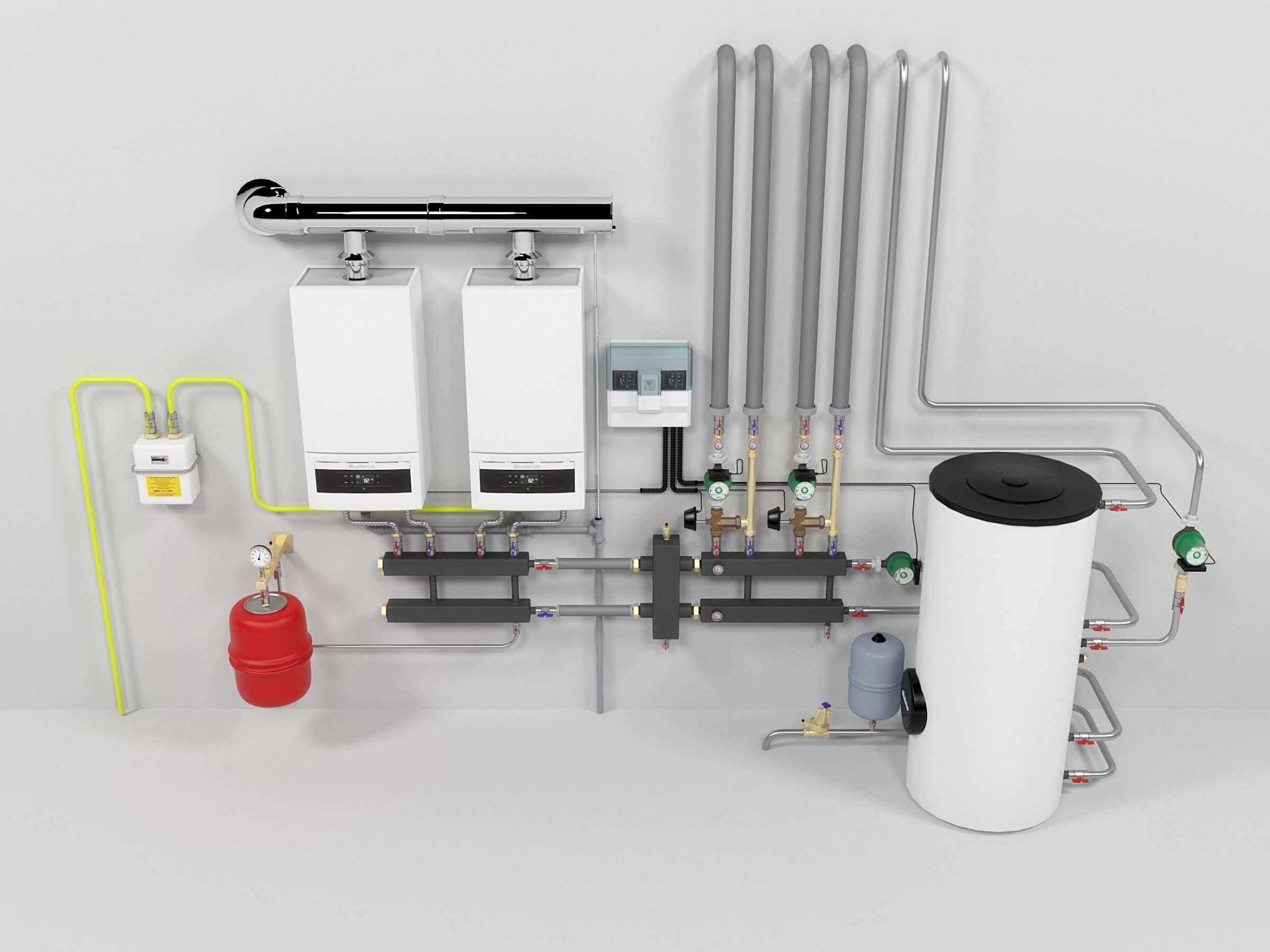 Buderus GB062-24 Cascade Heating System 3D Model by vadimche