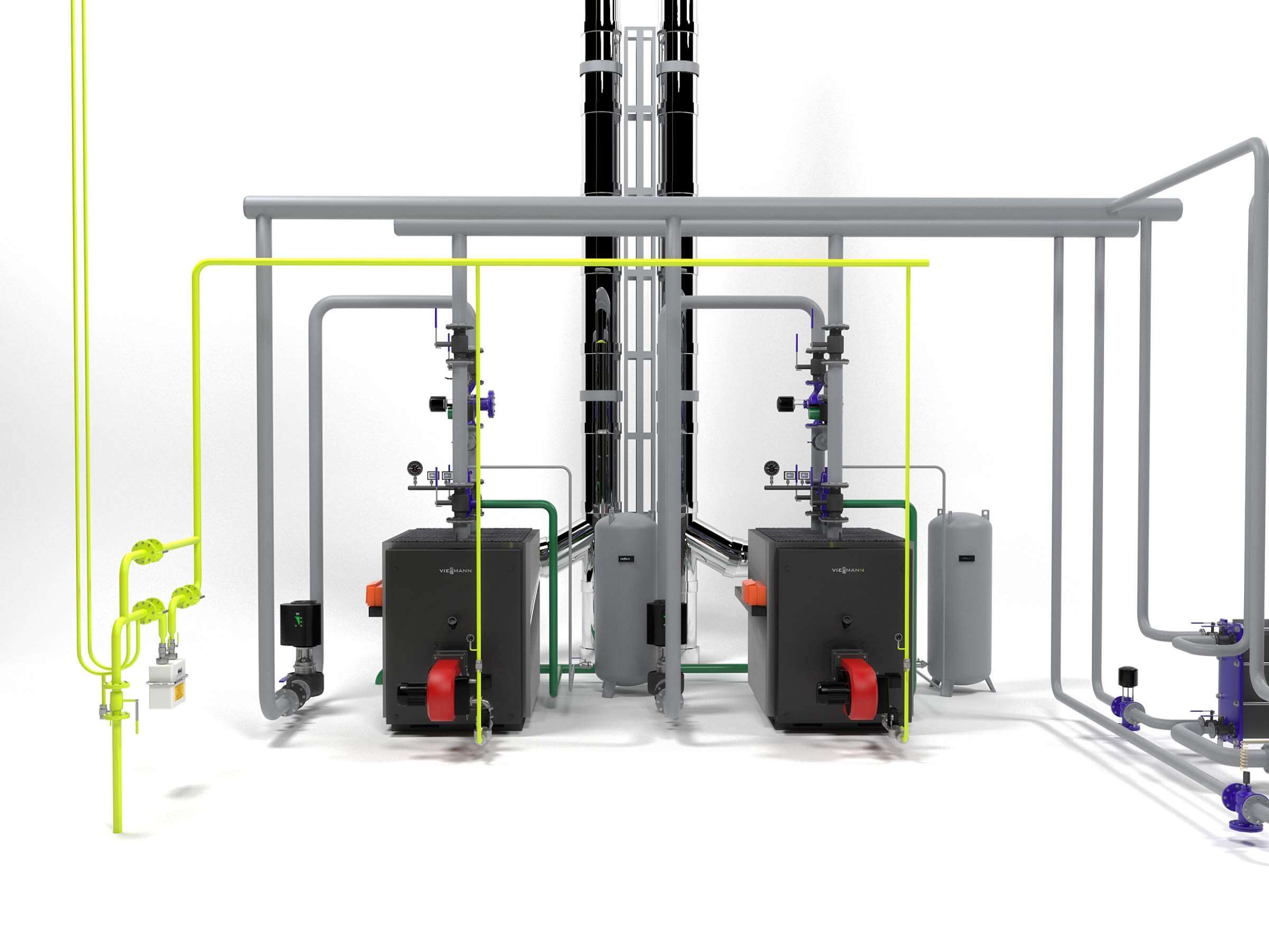 Viessmann Vitoplex 100-1700 Boilers 3D Model by vadimche