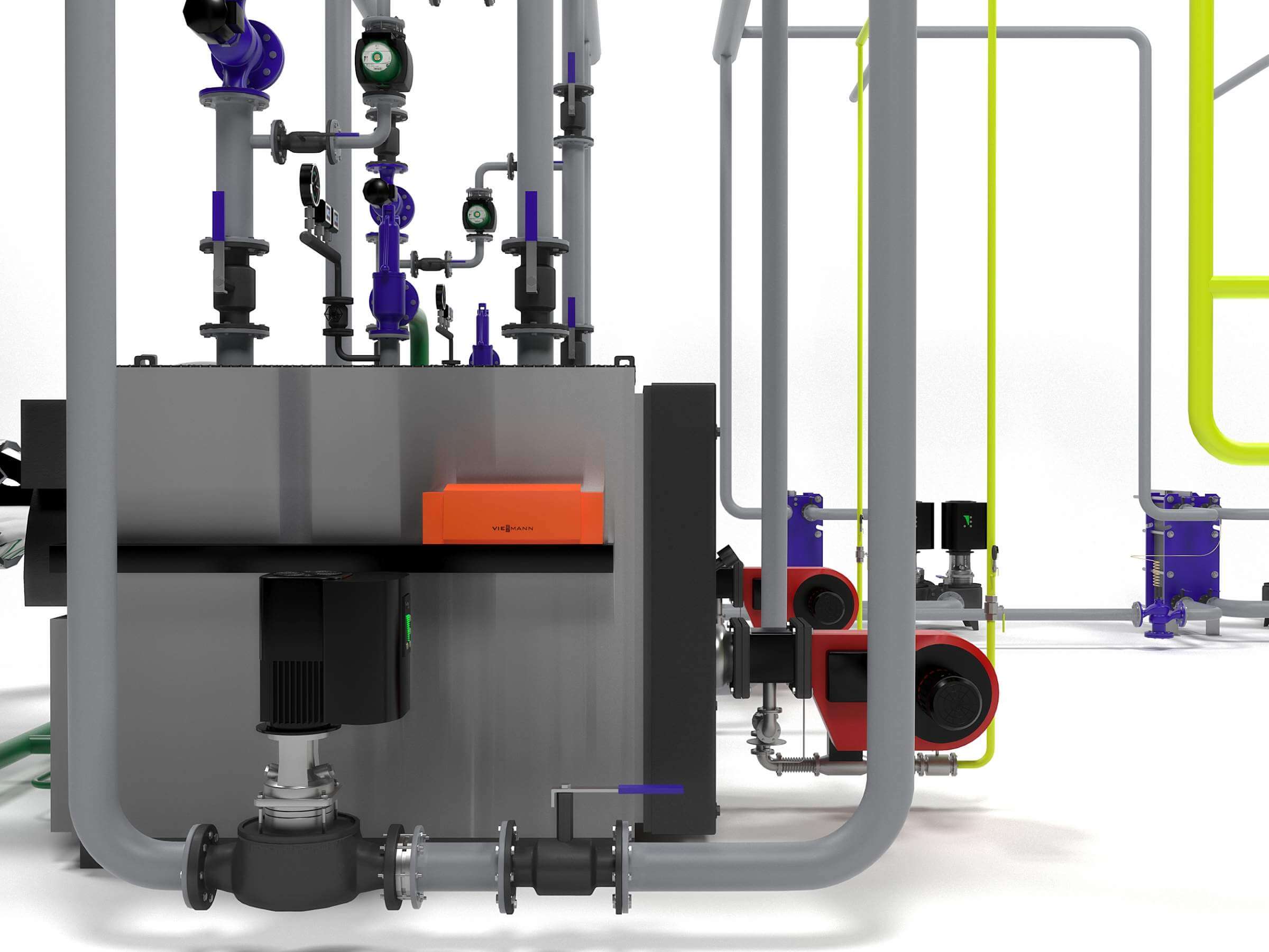 Viessmann Vitoplex 100-1700 Boilers 3D Model by vadimche