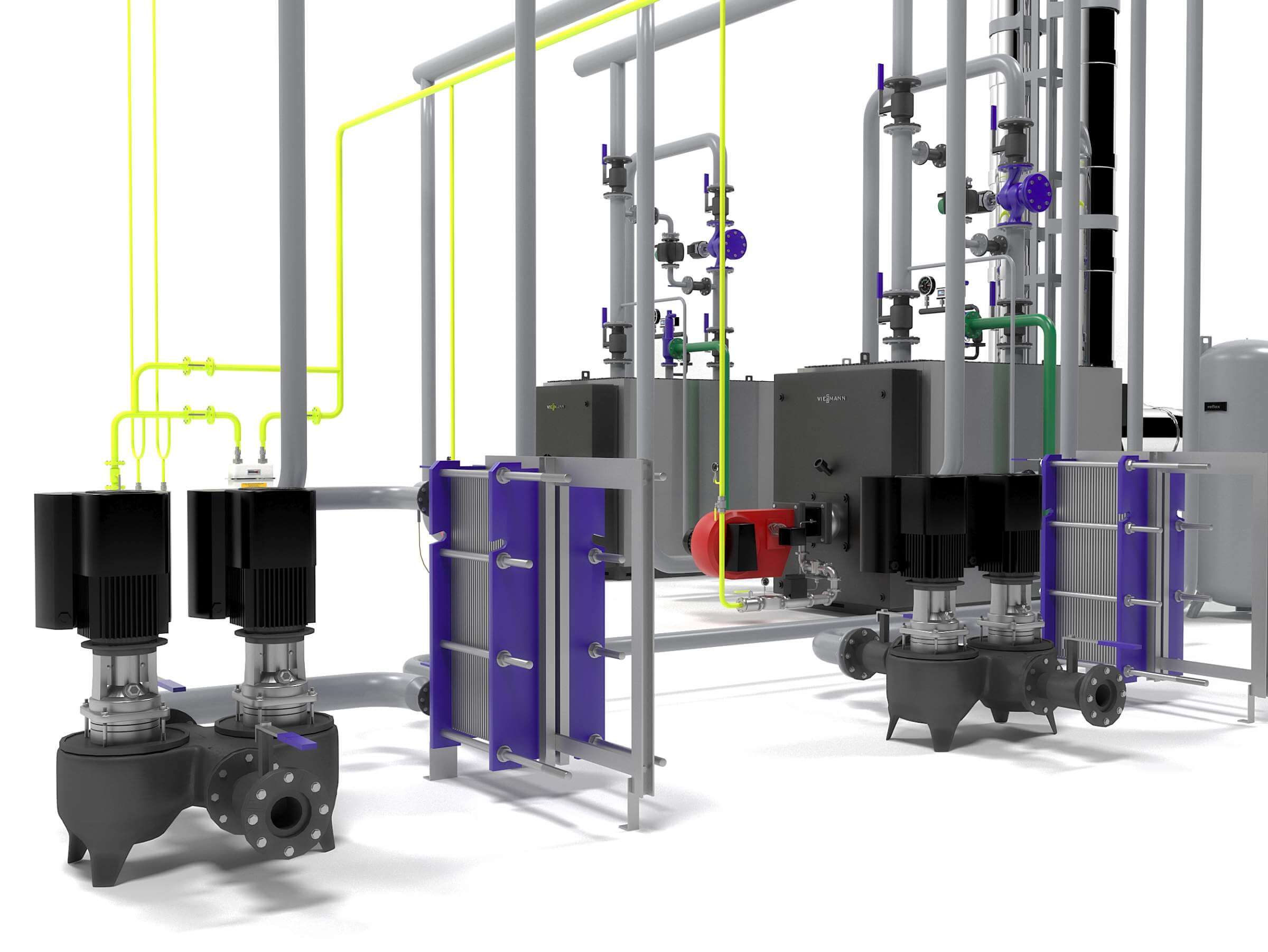 Viessmann Vitoplex 100-1700 Boilers 3D Model by vadimche
