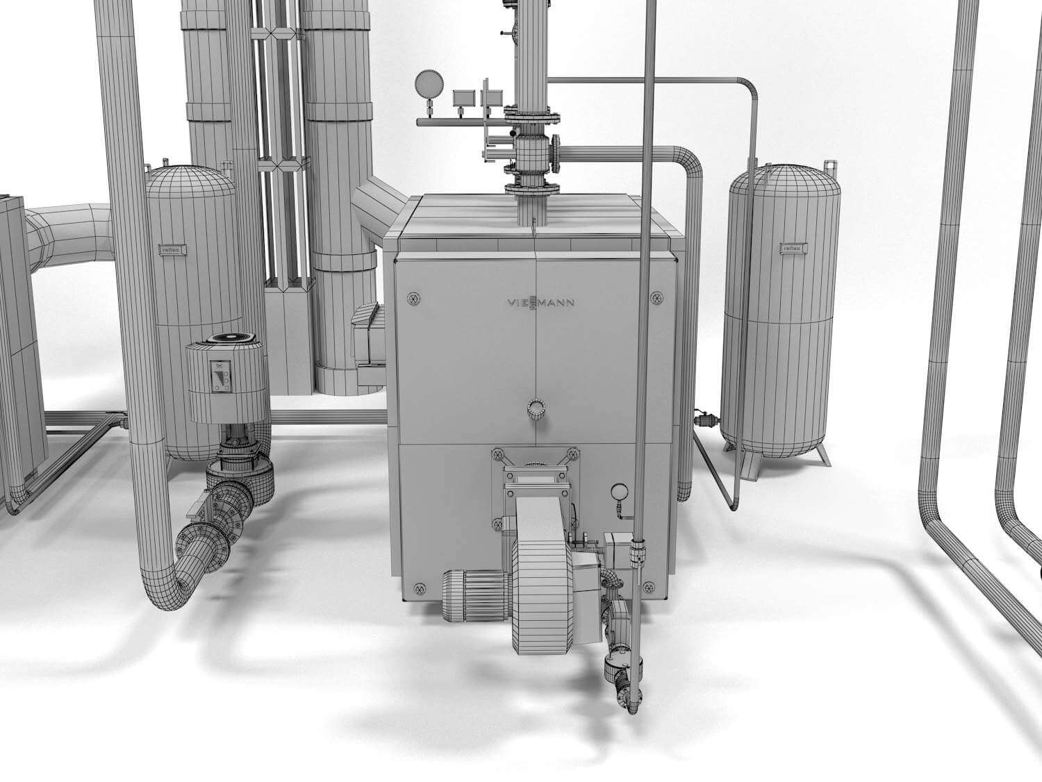 Viessmann Vitoplex 100-1700 Boilers 3D Model by vadimche