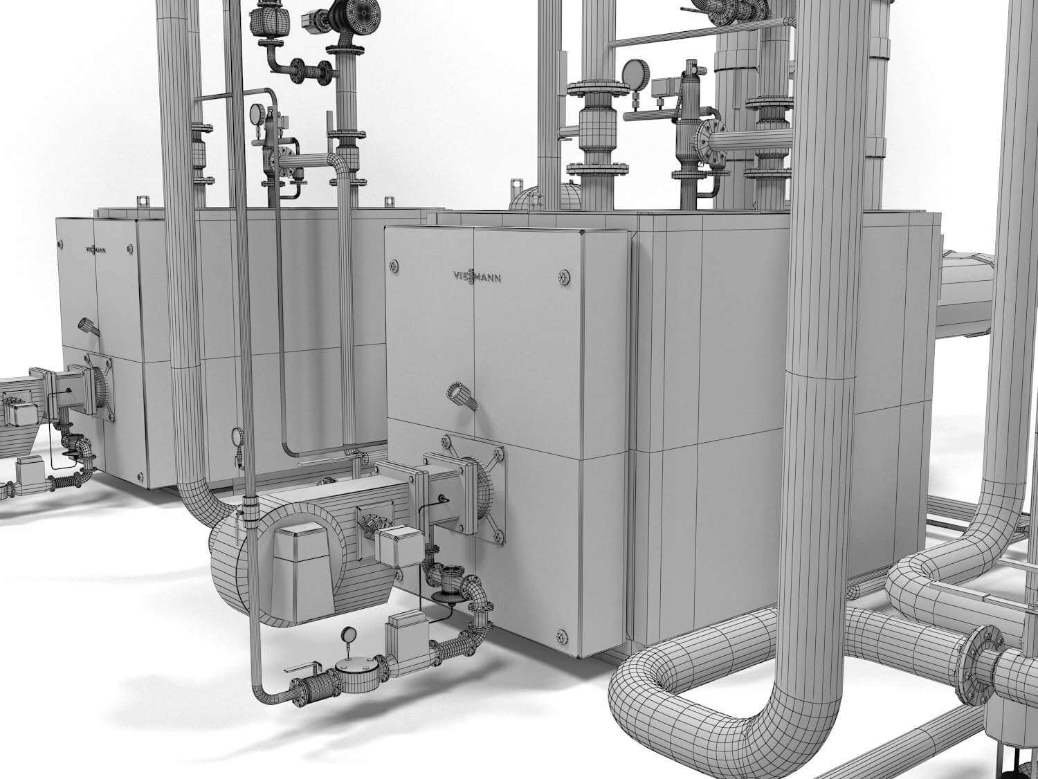 Viessmann Vitoplex 100-1700 Boilers 3D Model by vadimche