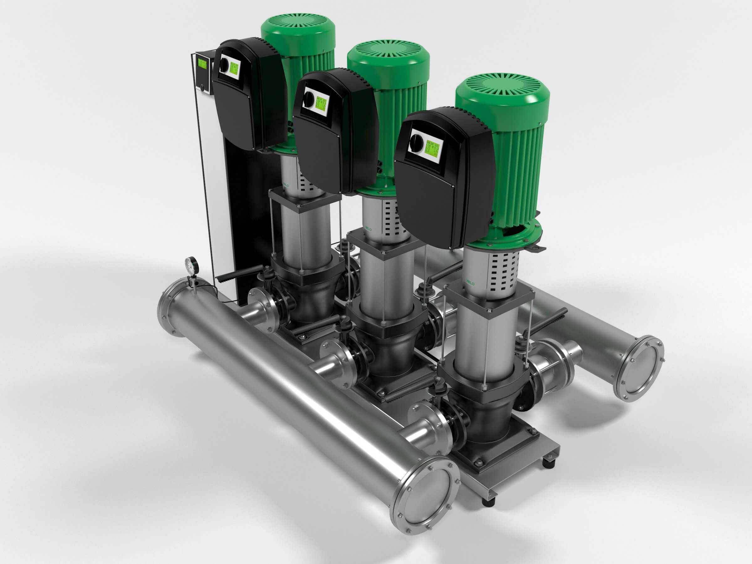 Wilo SiBoost Smart Helix VE5205 Pump Station - 3D Model by vadimche