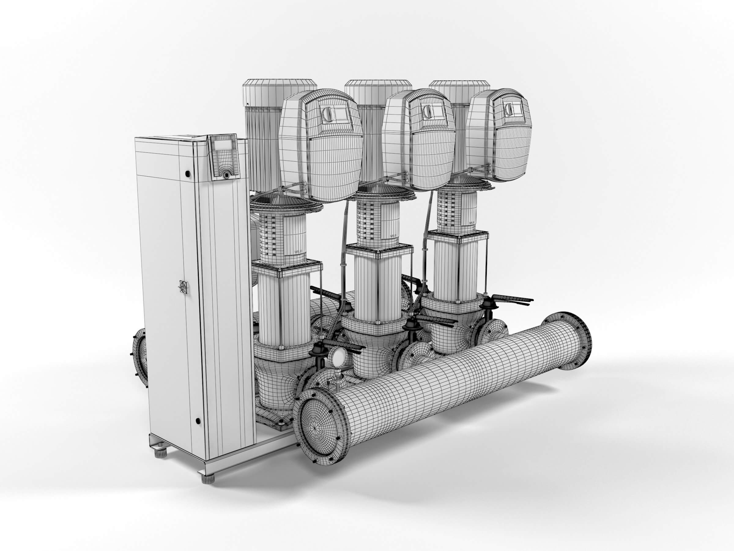 Wilo SiBoost Smart Helix VE5205 Pump Station - 3D Model by vadimche
