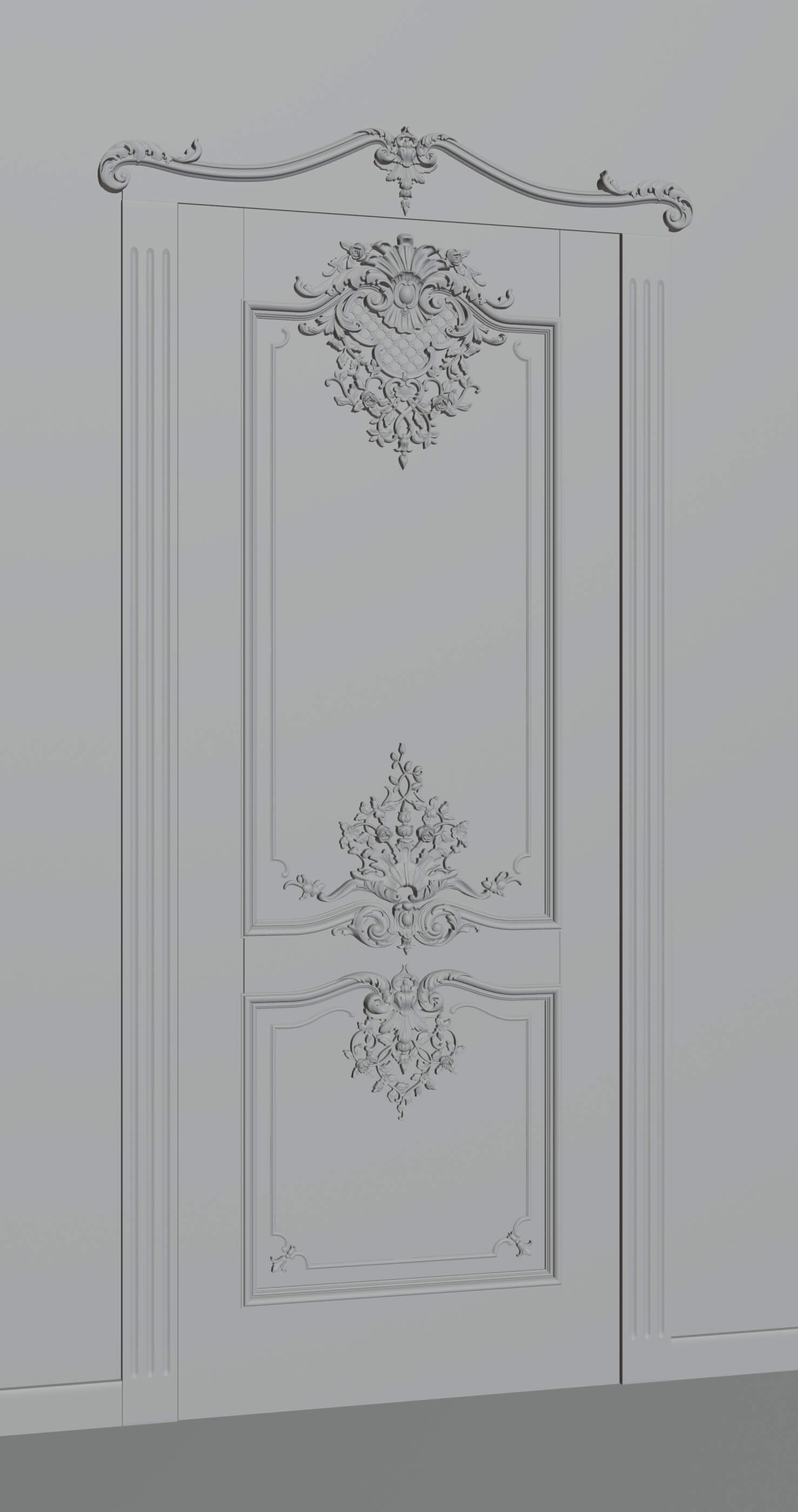 Door Wood Carving for CNC - 3D Model by Val